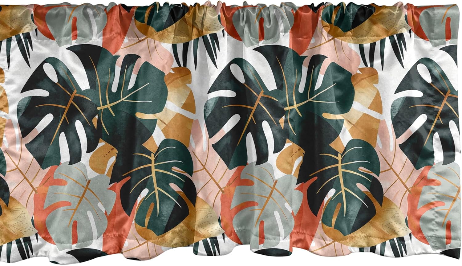Urban Jungle Window Valance Pack of 2, Modern Interpretation of Aloha ...