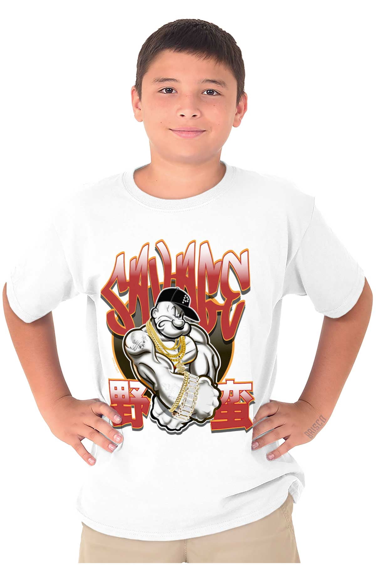 Urban Kanji Popeye Savage Cartoon Crewneck T Shirts Boy Girl Teen ...