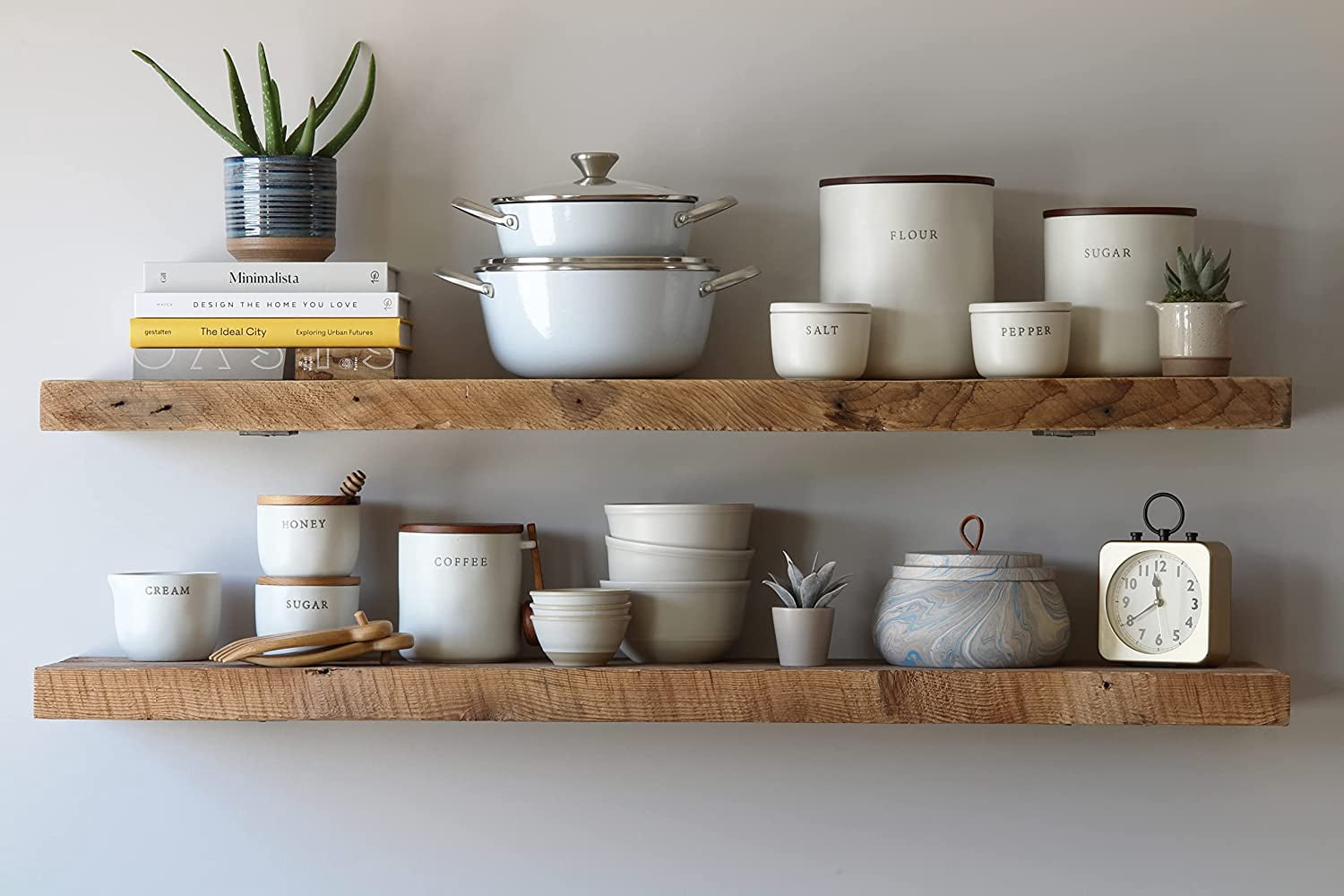 Urban Legacy Deep Floating Shelves | Reclaimed Barn Plank Deep Floating ...