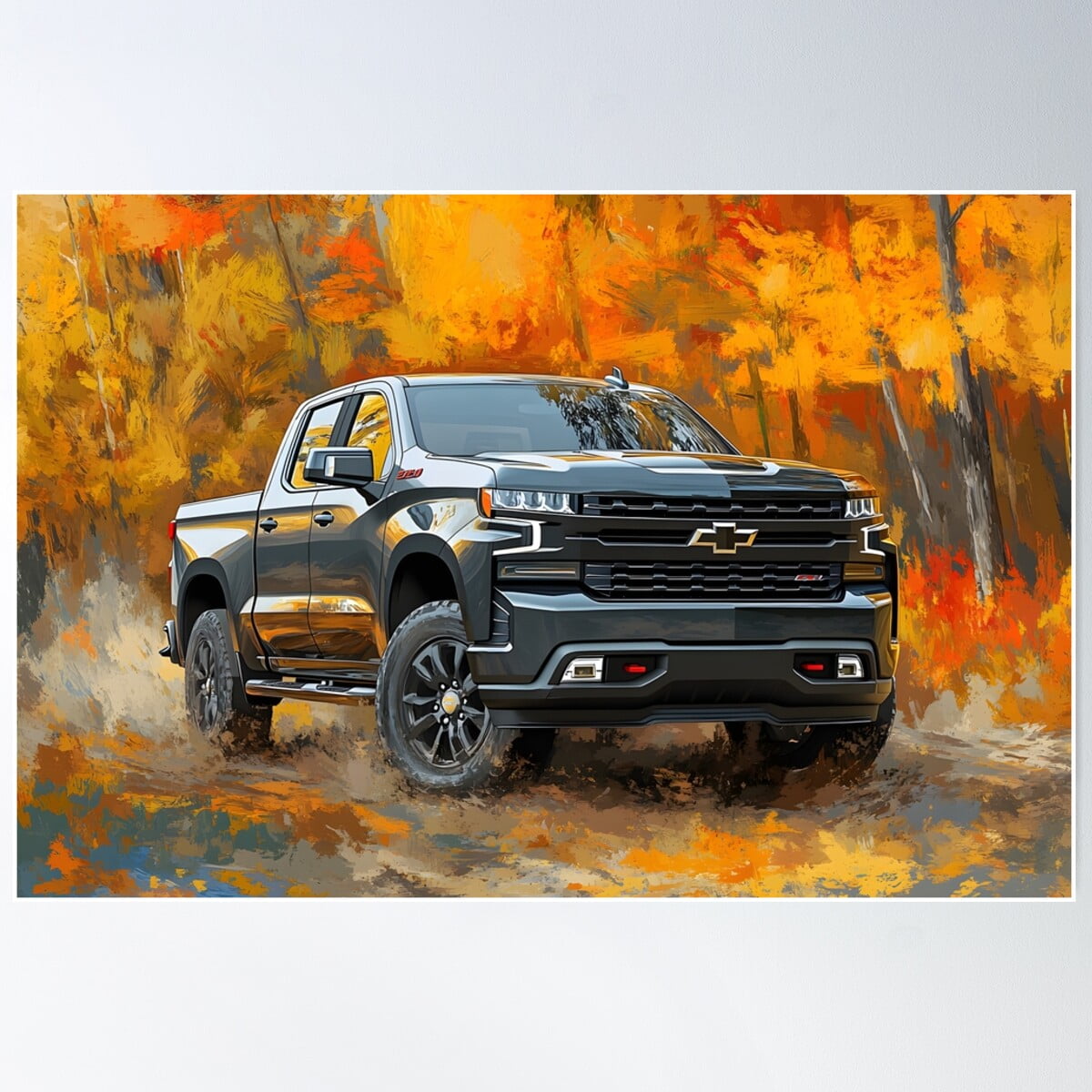 Urban Legend: Gunmetal Grey Chevrolet Silverado Pop Art Print Poster ...