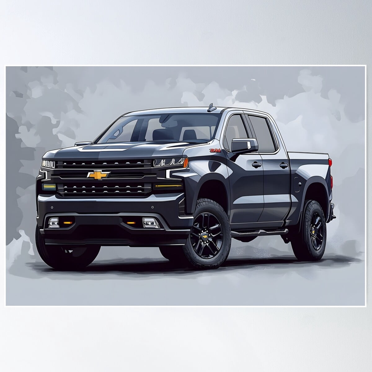 Urban Legend: Gunmetal Grey Chevrolet Silverado Pop Art Print Vii ...