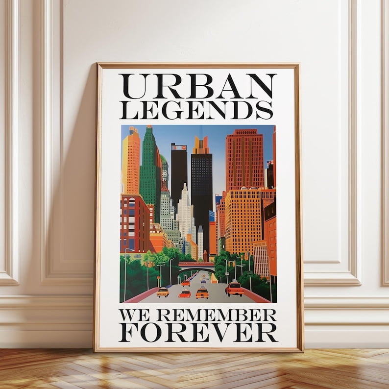 Urban Legends Cityscape Art Print – Iconic Skyline And Street Scene ...