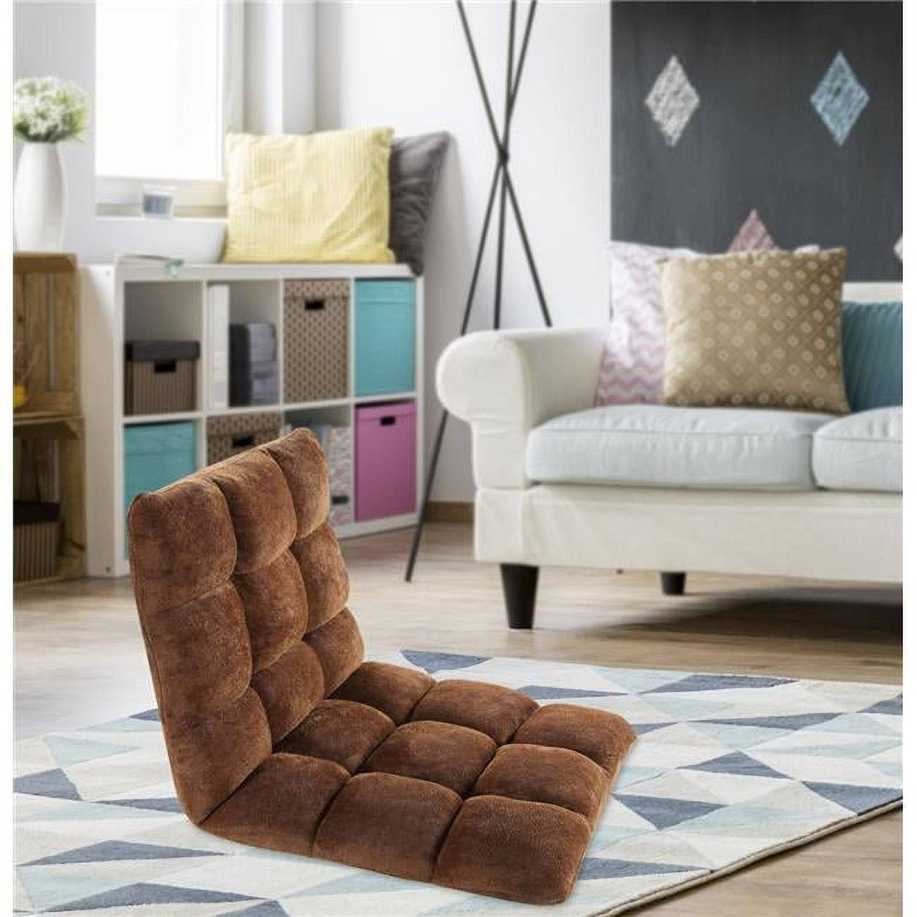 Urban Microfiber Modern Contemporary Armless Quilted Brown Recliner ...