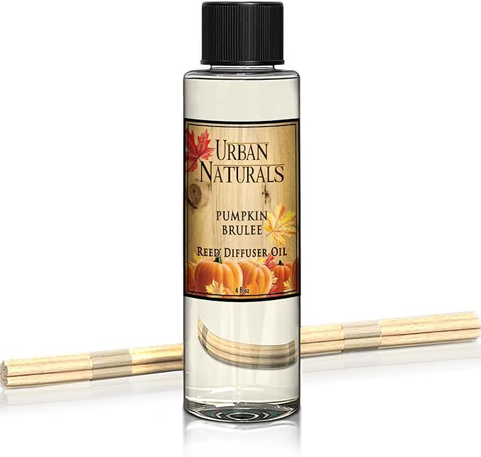 Urban Naturals Pumpkin Brulee Reed Diffuser Refill Oil | Autumn & Winter Home Scent | Creamy ...