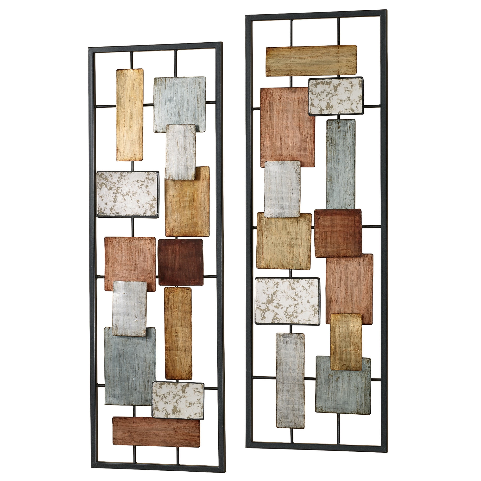 Urban Overlay Wall Art Multi Metallic Set of Two Set of 2 - Walmart.com