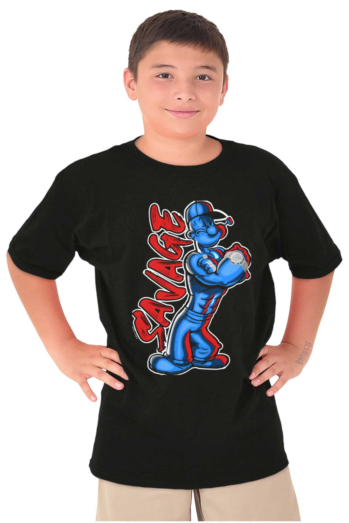 Urban Popeye Drip Savage Cartoon Crewneck T Shirts Boy Girl Teen Brisco ...