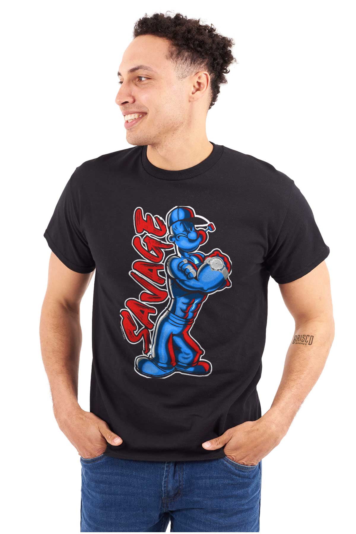 Urban Popeye Drip Savage Cartoon Men's Graphic T Shirt Tees Brisco Brands X - Walmart.com