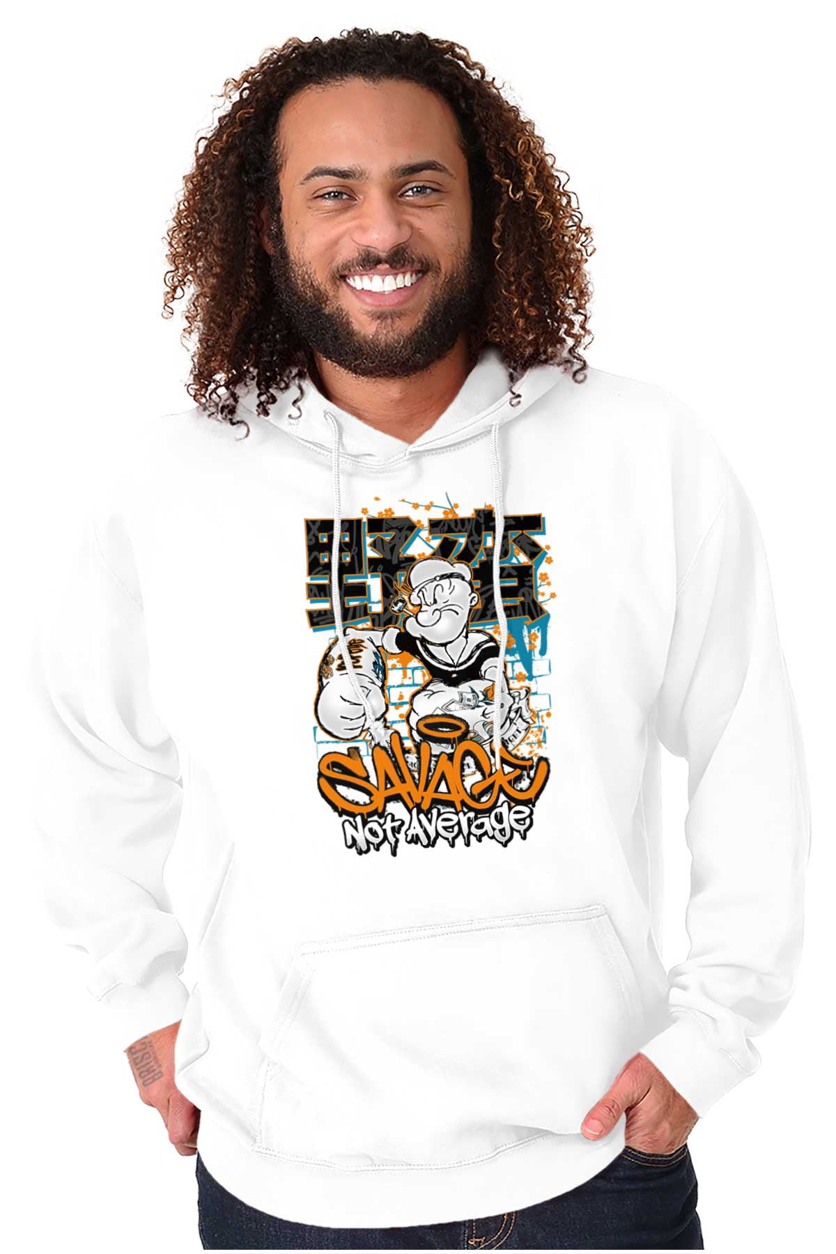 Urban Popeye Savage Not Average Men Big & Tall Graphic Hoodie Brisco ...