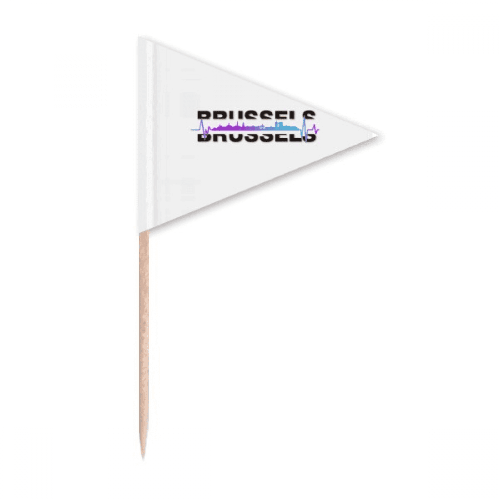 Urban Radio Brussels Building Toothpick Triangle Cupcake Toppers Flag ...