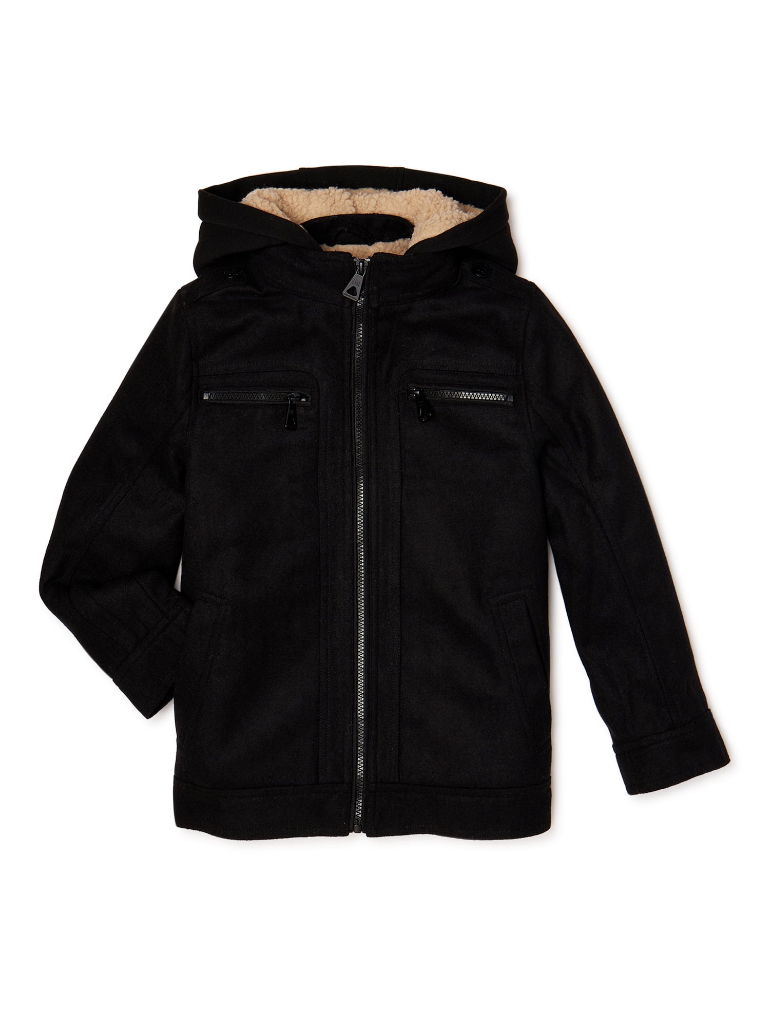 Urban Republic Boys Officer Jacket with Faux Sherpa Hood & Lining ...