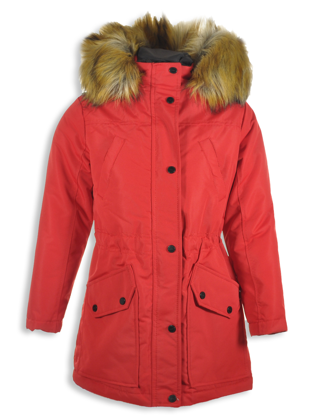 Urban Republic Girls' Ballistic Anorak Fur Trim - red, 4 (Little Girls ...