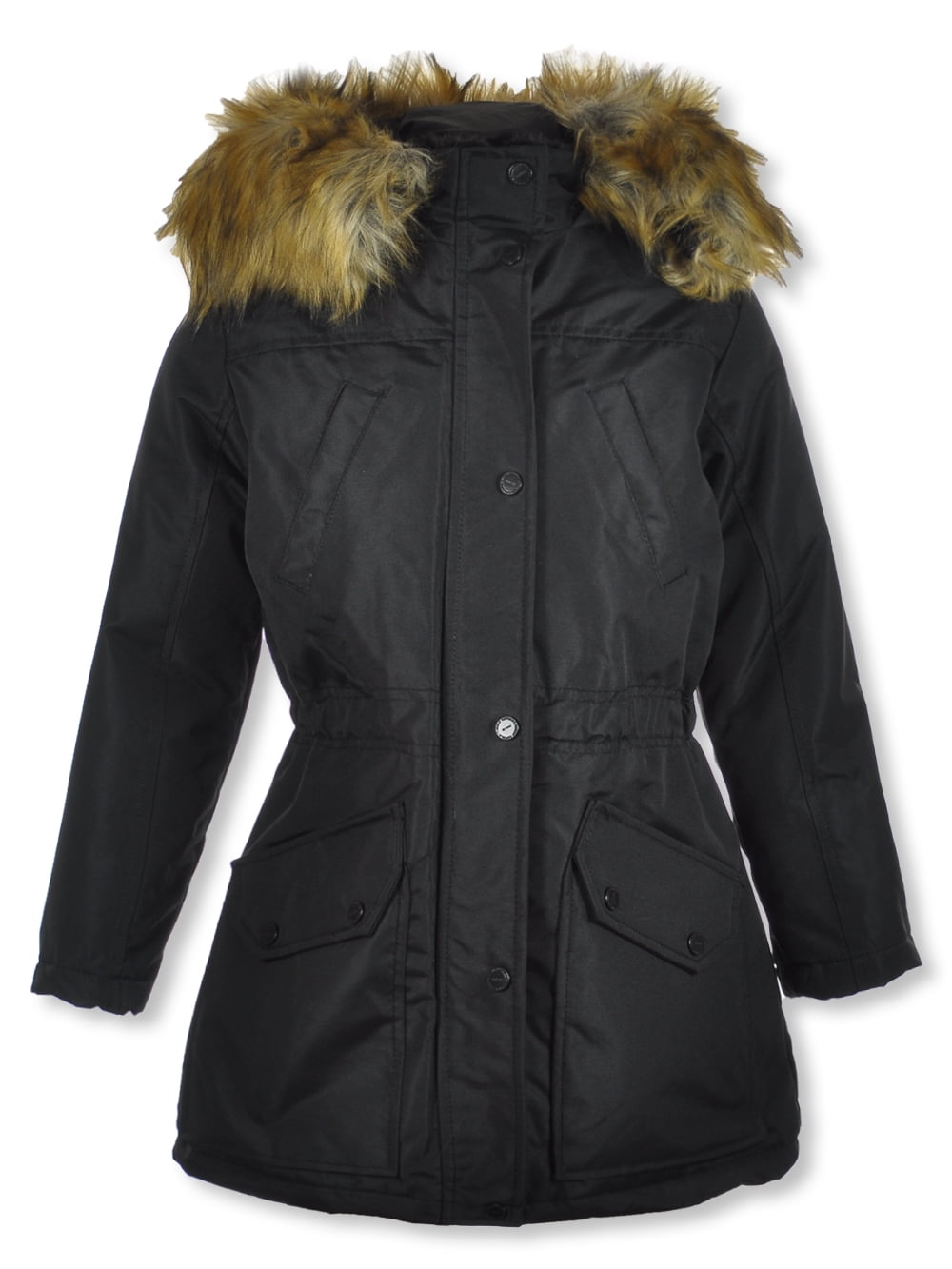 Urban Republic Girls' Ballistic Anorak Fur Trim Color: black Size: 2t ...
