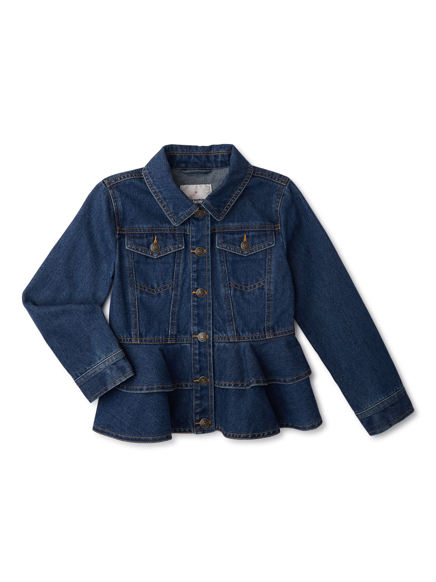 Urban Republic Toddler Girl Ruffled Cotton Denim Jacket - Walmart.com