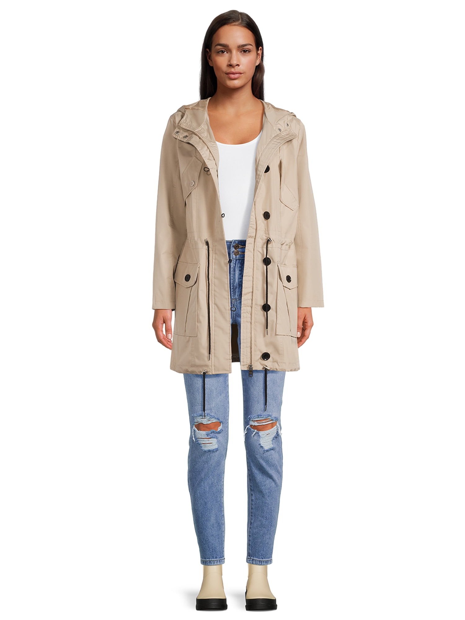 Urban Republic Women's Poly-Techno Hooded Anorak Jacket - Walmart.com