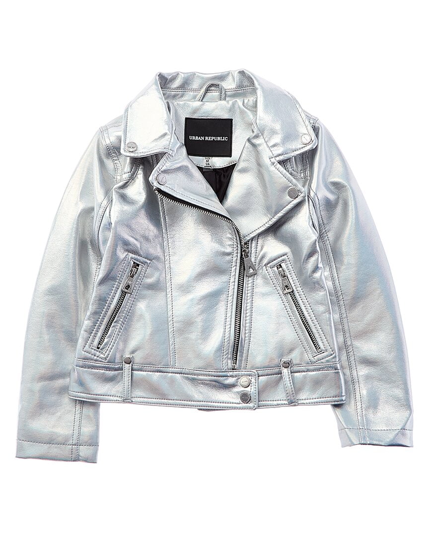 Urban Republic girls Moto Jacket, 6X, Silver - Walmart.com