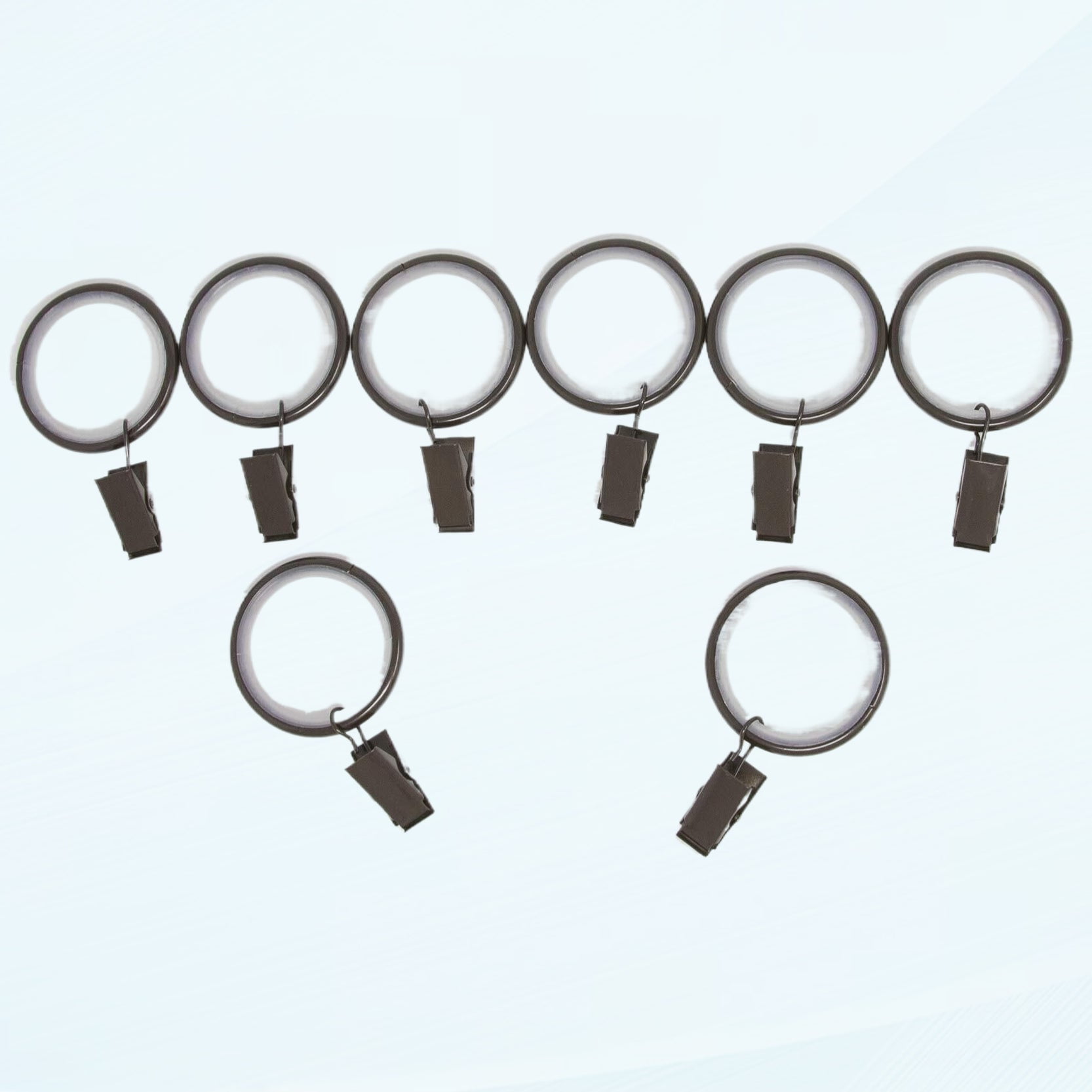 Urban Set of 8 Curtain Clothes Rings with Clips, 1.5-inch Inside ...
