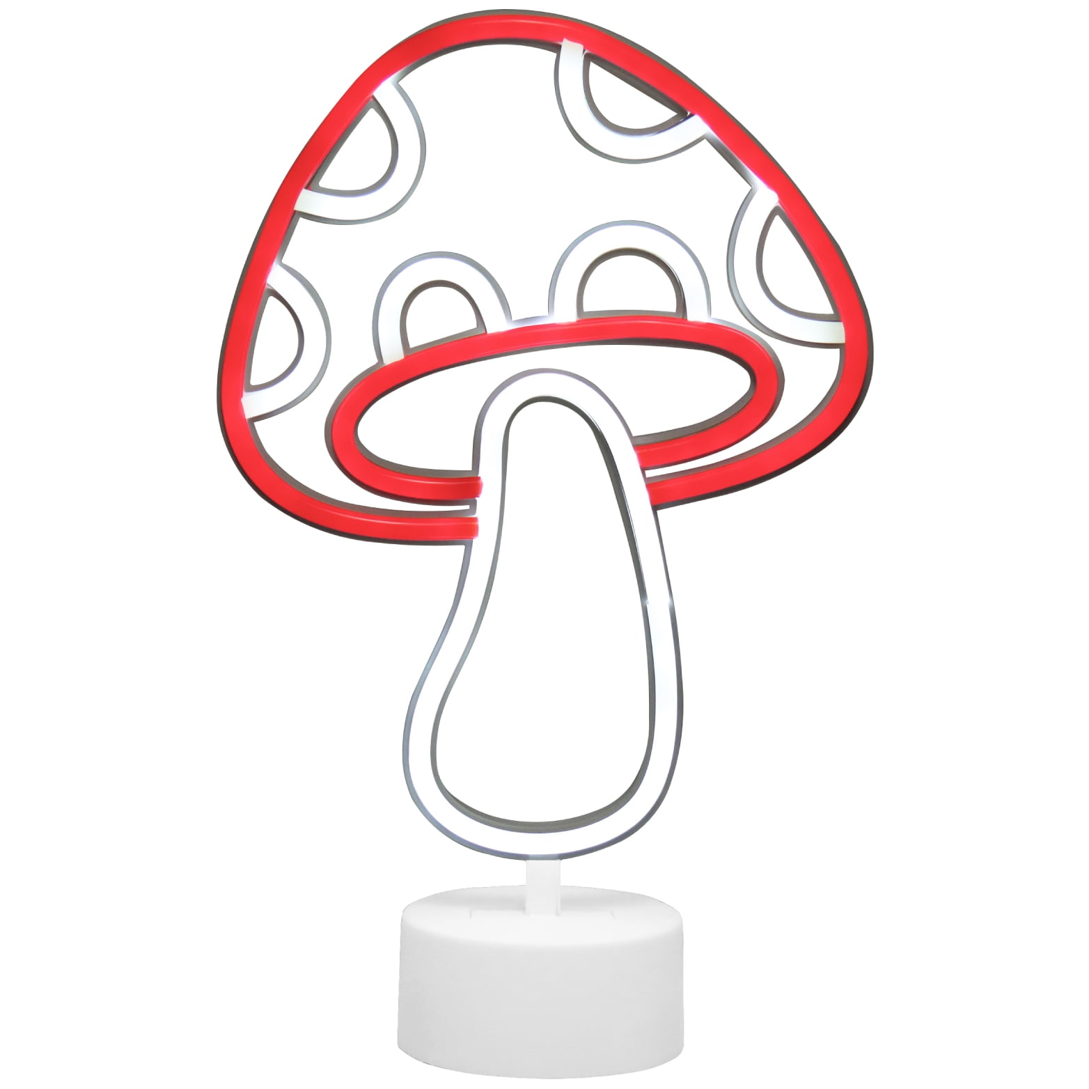 Urban Shop 12.25" Mushroom LED Neon Table Light, Red and White ...