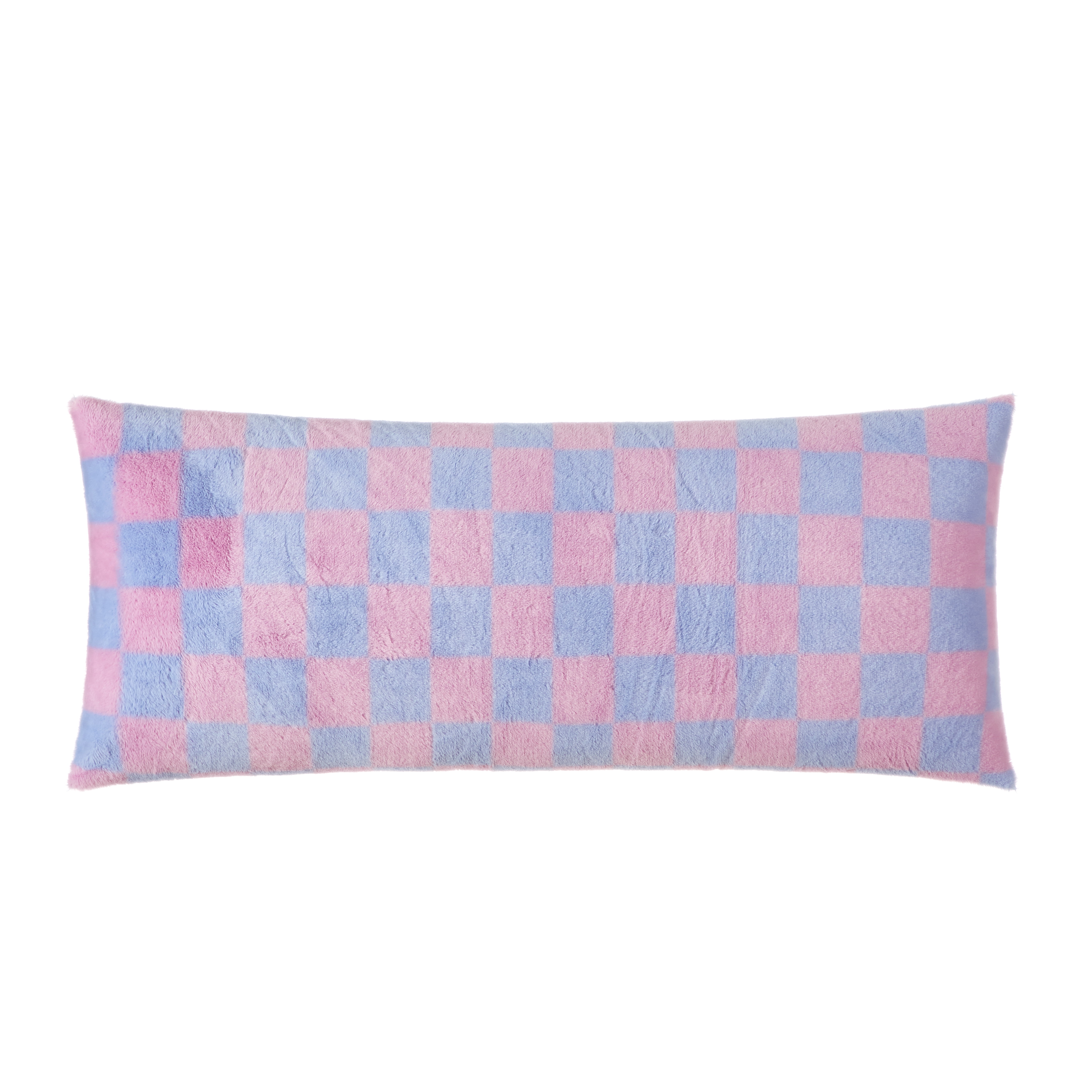 Urban Shop 20" x 48" Faux Fur Lilac & Periwinkle Checkerboard Body ...