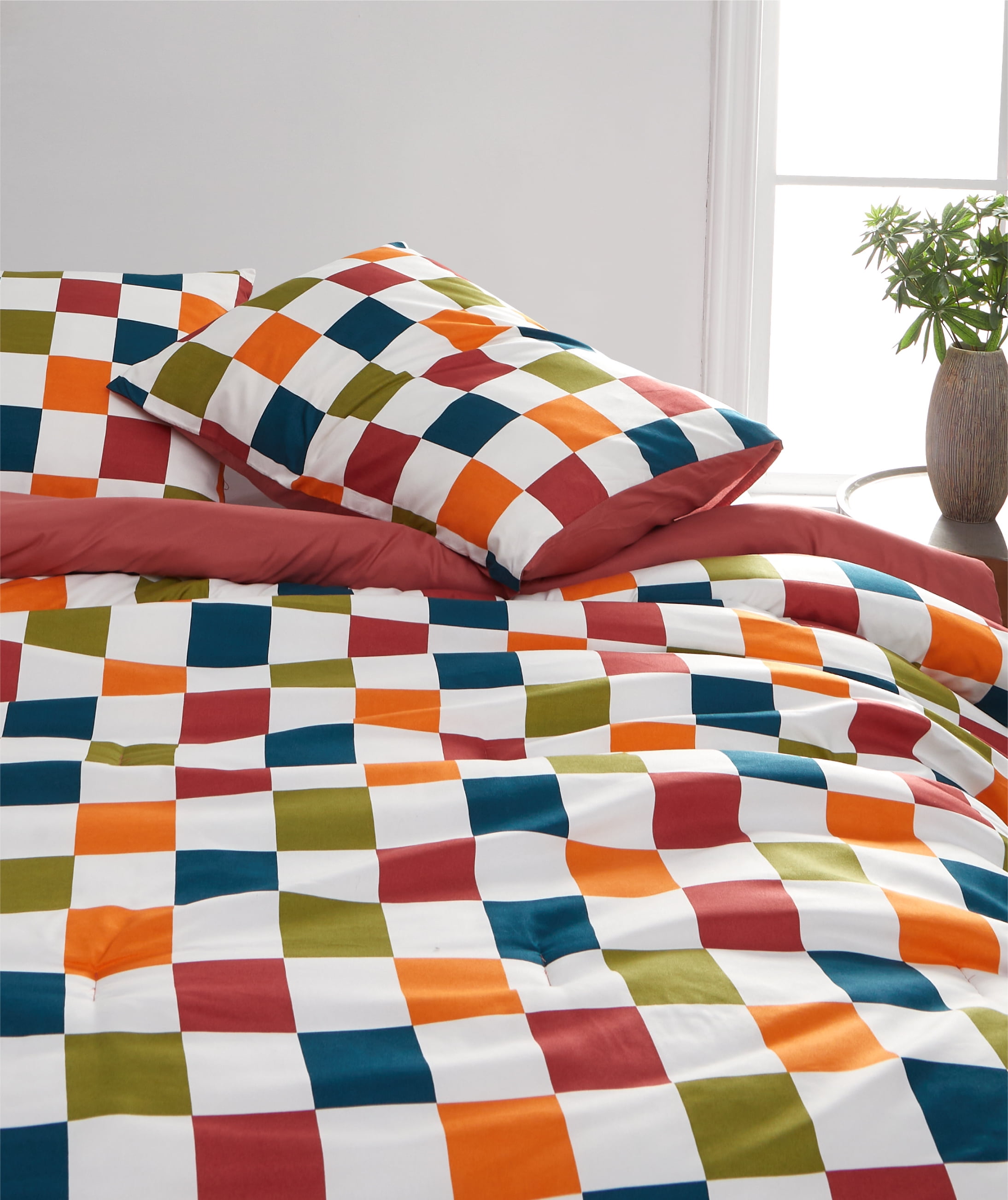 Urban Shop 3-Piece Ombre Checkerboard Comforter Set, Queen - Walmart.com