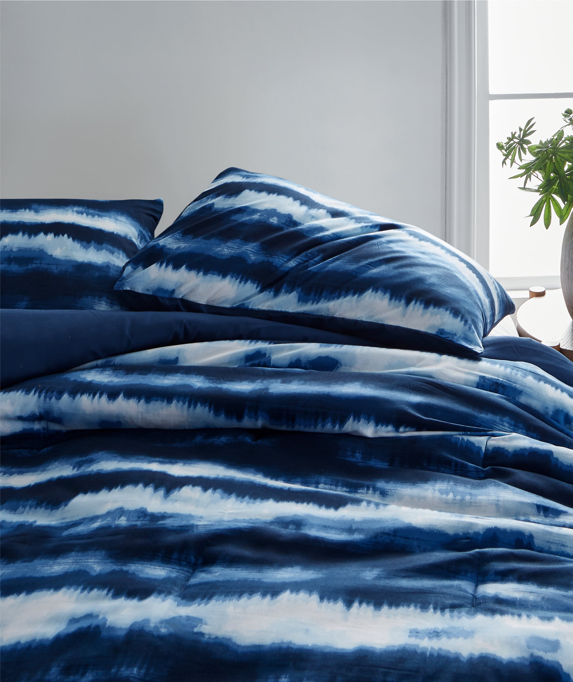 Urban Shop Tie Dye Navy Comforter Set - Queen Size - Cozy - Walmart.com