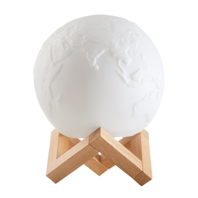 Urban Shop 3D Color Changing Earth Moon LED Lamp with Wood Stand ...