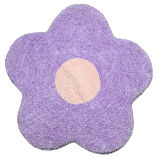 Urban Shop Daisy Flower Shape Accent Rug with Anti-Skid, Purple, 30" x ...