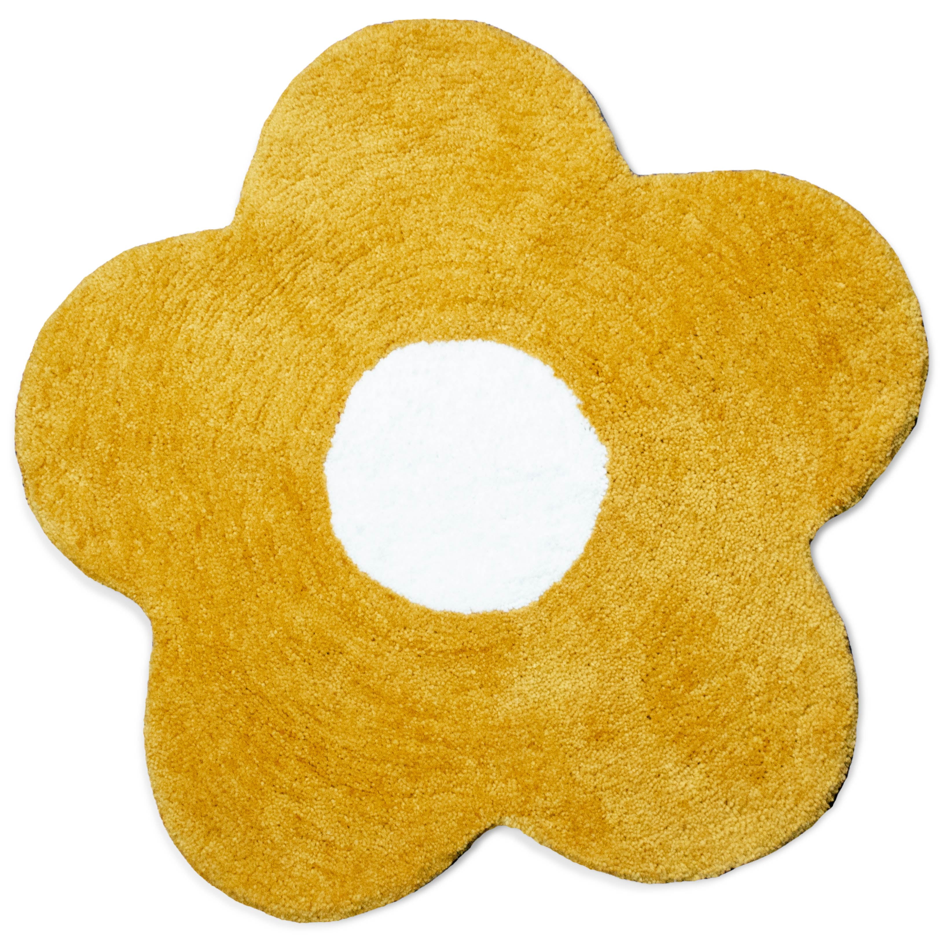 Urban Shop Daisy Flower Shape Accent Rug with Anti-Skid, Yellow, 30" x ...