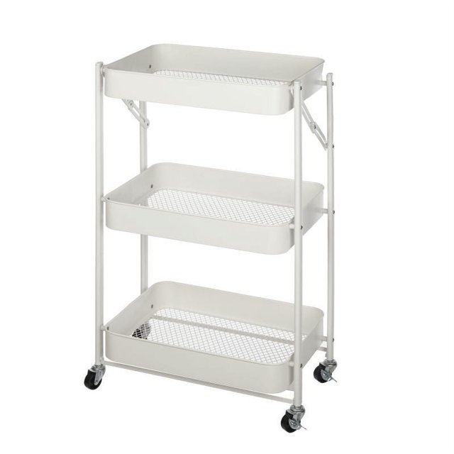 Urban Shop Folding 3 Tier Rolling Cart, White - Walmart.com