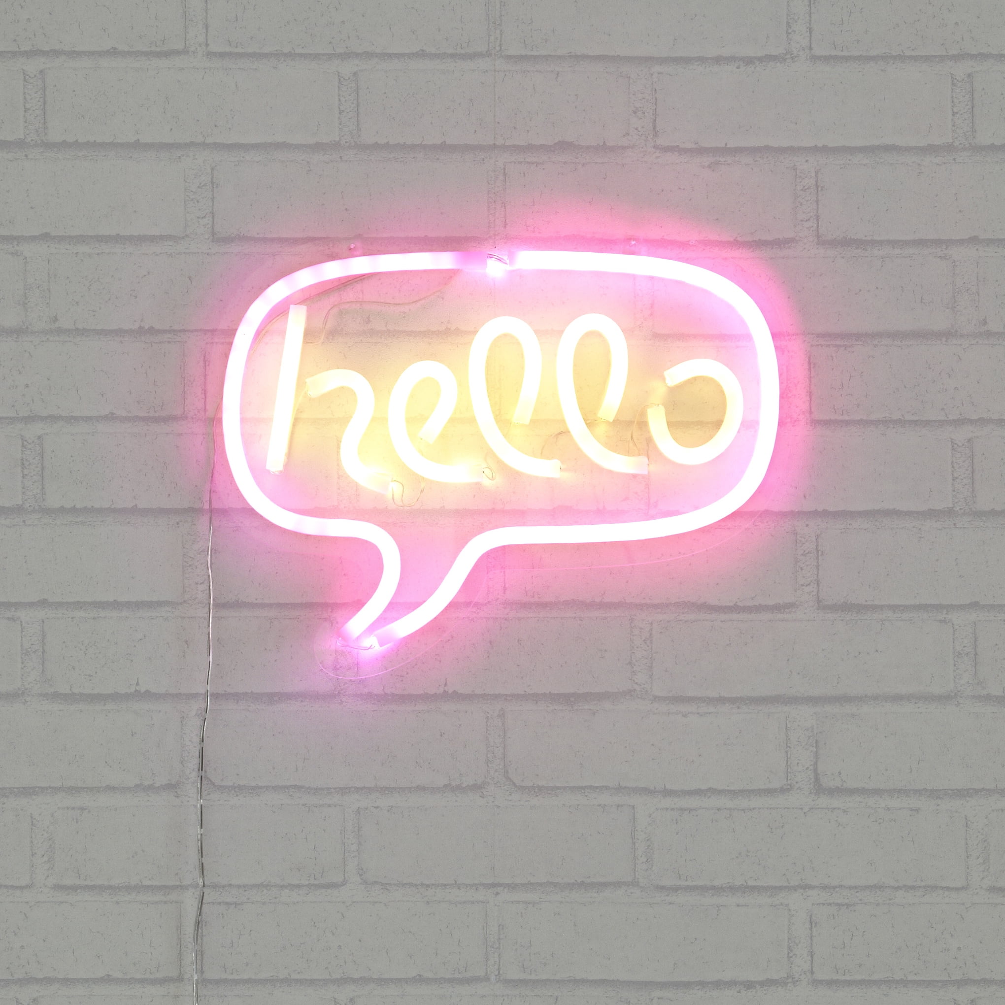 Urban Shop Hello Flex Neon on Die Cut Frame 0.59" x 13.19" x 18.11 ...