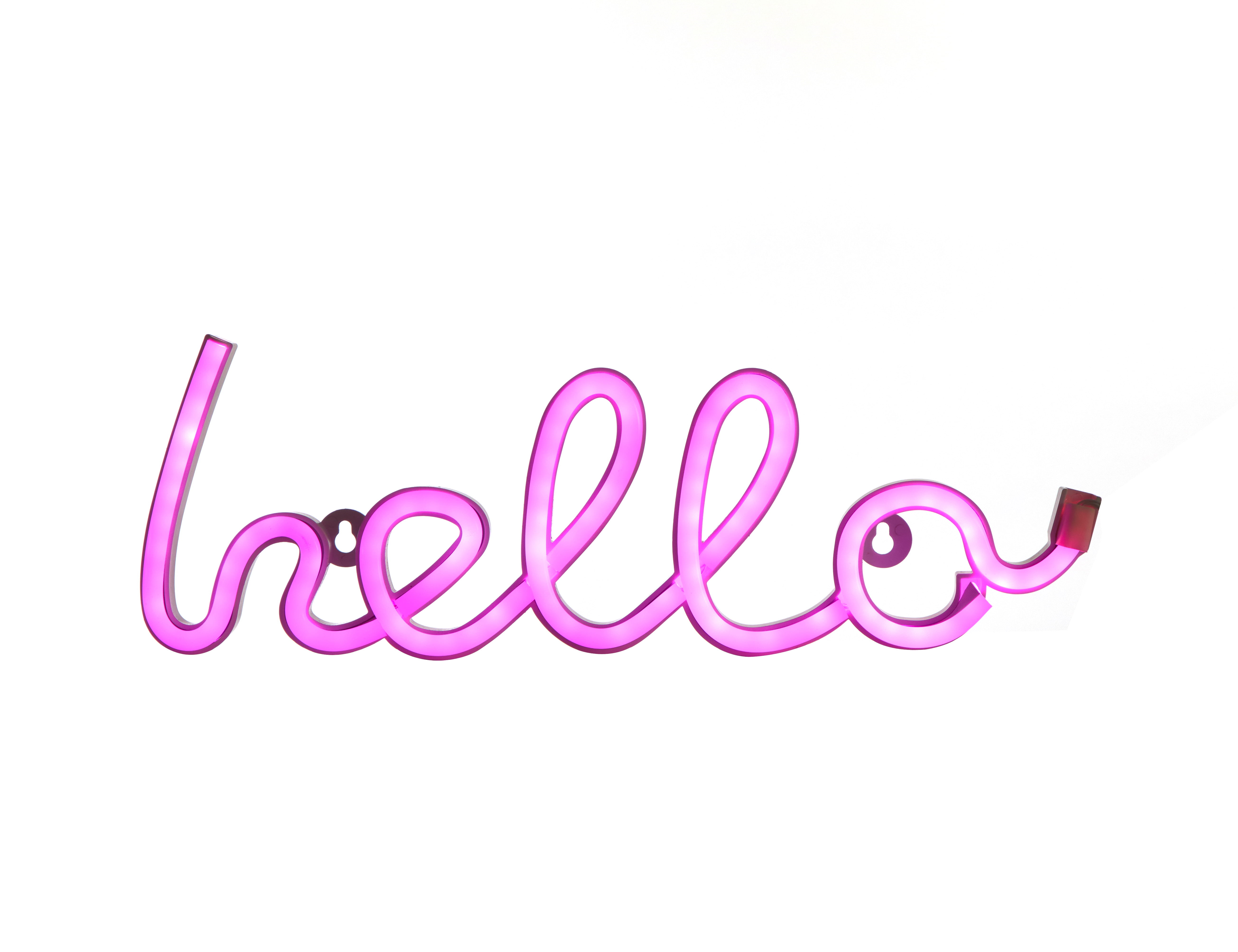 Urban Shop Hello LED Neon Wall Light with USB Cord and Power Adapter ...