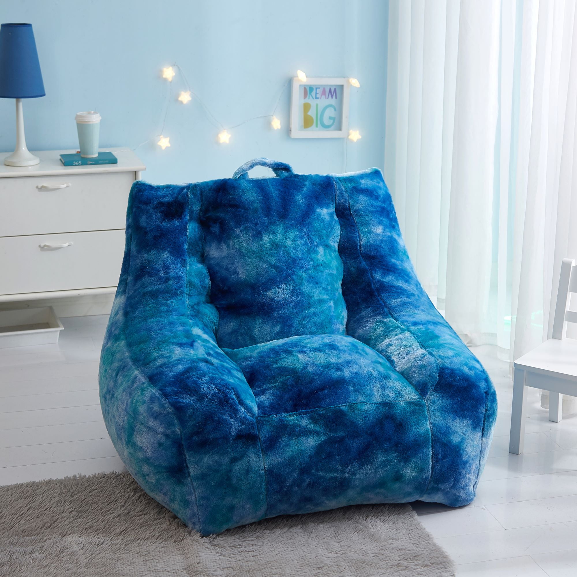 Free Shipping! Urban Shop Supportive Bean Bag Chair with Pocket, Blue ...