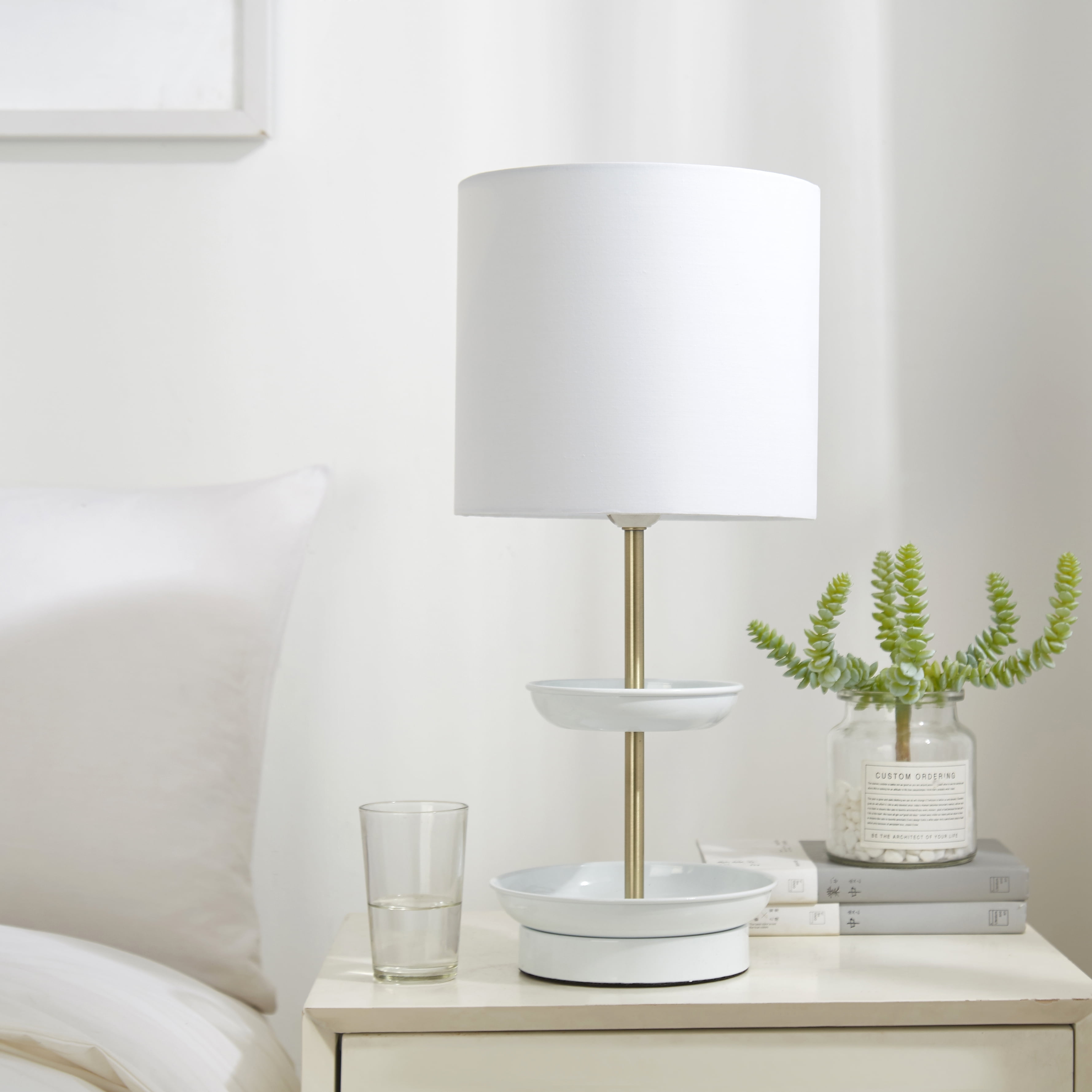 Urban Shop Two Tier Table Lamp with Catchall for Bedroom Lighting ...
