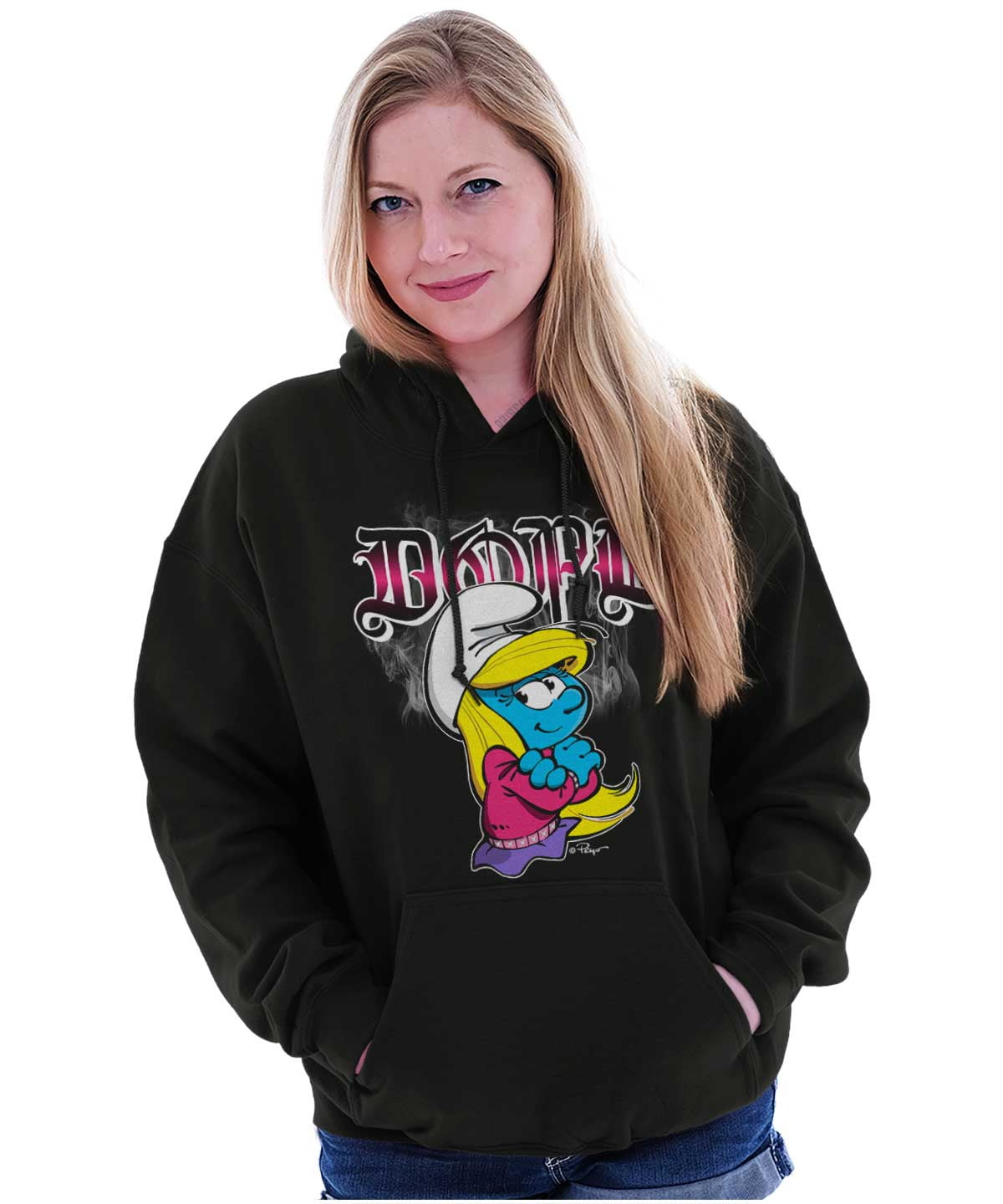 Urban Smurfette Dope Cartoon Attitude Hoodie Sweatshirt Women Brisco ...
