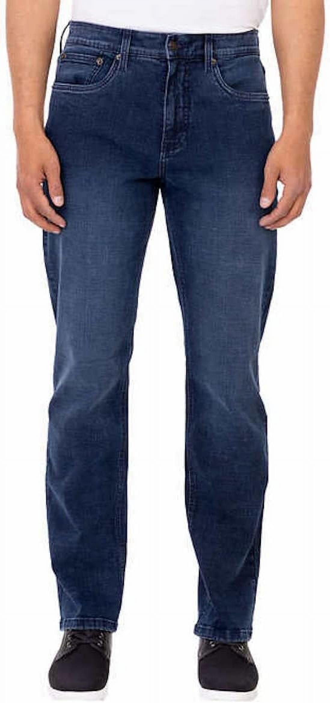 Urban Star Mens Relaxed Fit Straight Leg Stretch Jeans Dark Blue