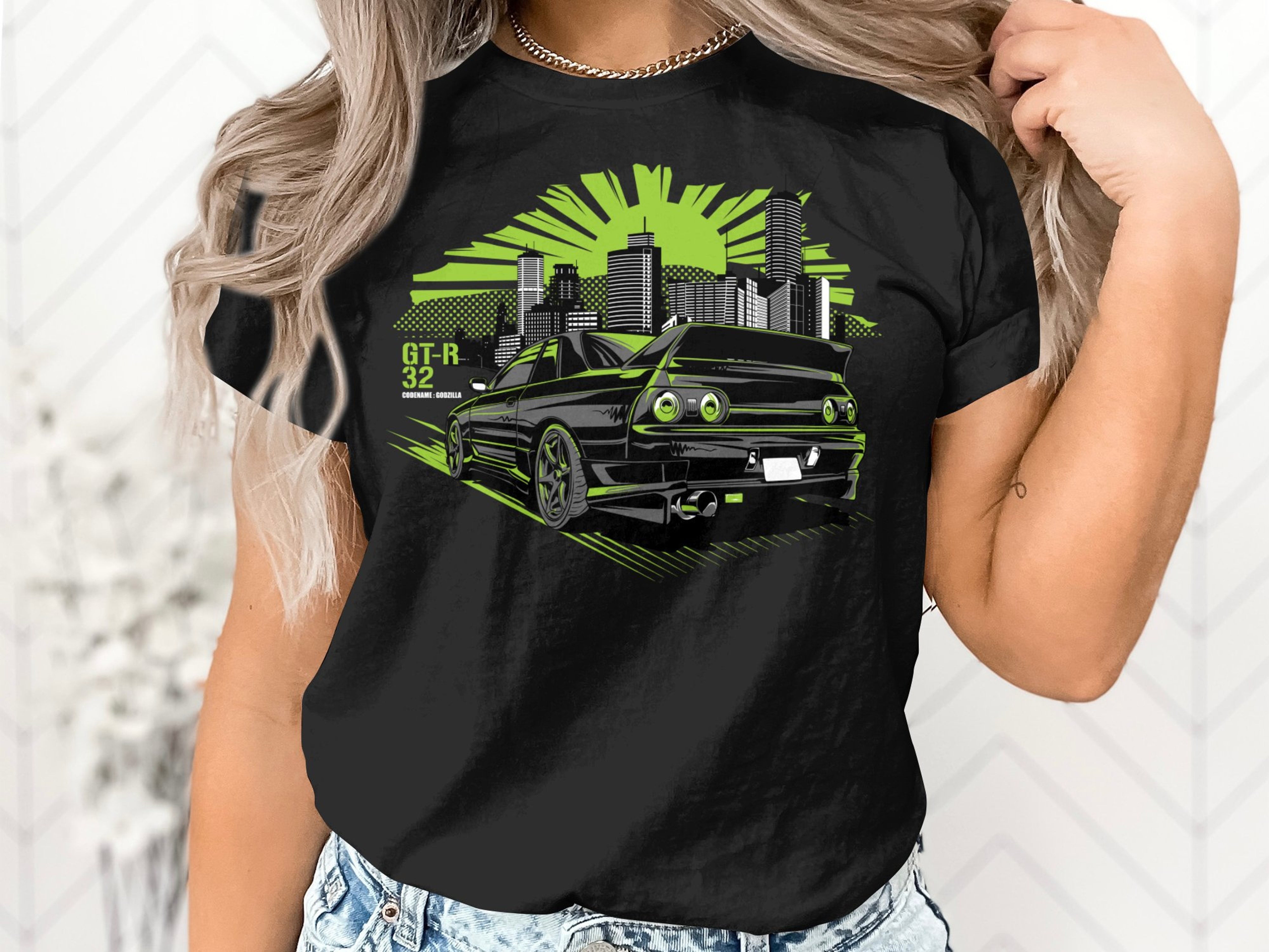 Urban Street Car T-Shirt, JDM Inspired GT-R 32 Graphic Tee, Automotive ...