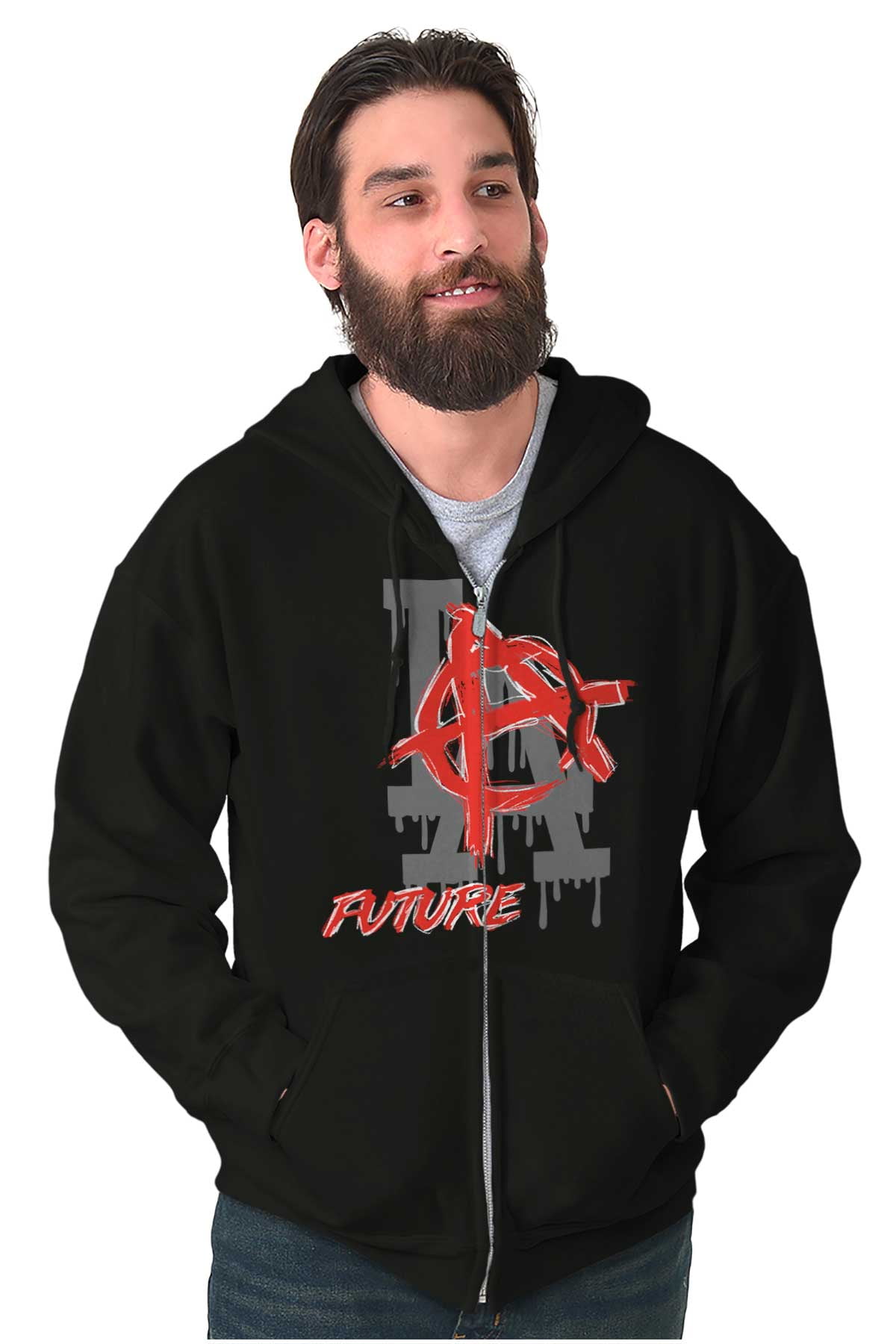 Urban Streetwear LA Future Paint Drip Unisex Fleece Graphic Zip Up ...