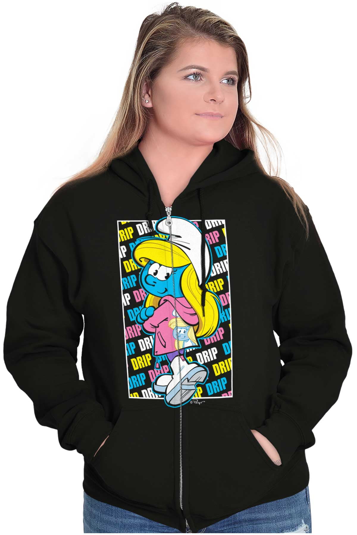 Urban Streetwear Smurfette Drip Zip Hoodie Sweatshirt Women Brisco ...