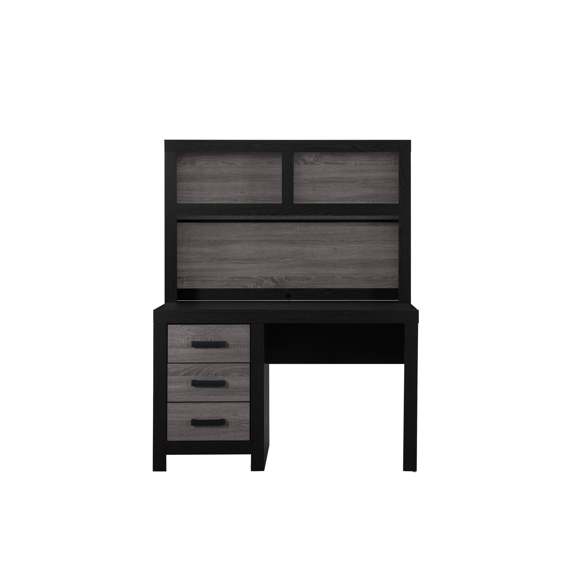 Urban Style Desk In Black And Gray - With 3 Storage, Solid Wood Build ...