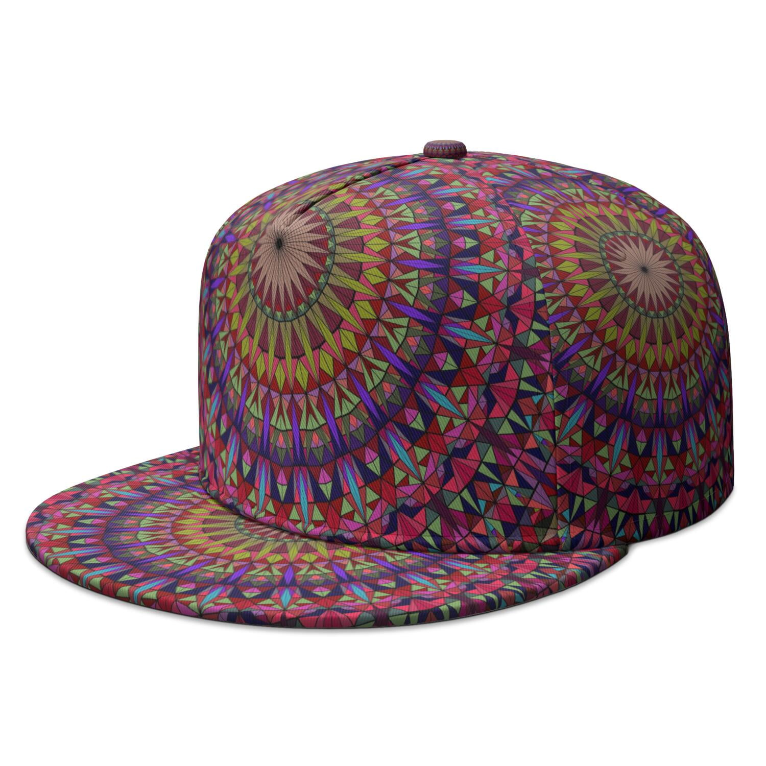 Urban Style Flat Brim Cap - Psychedelic Trippy Geometric Spiritual Zen ...