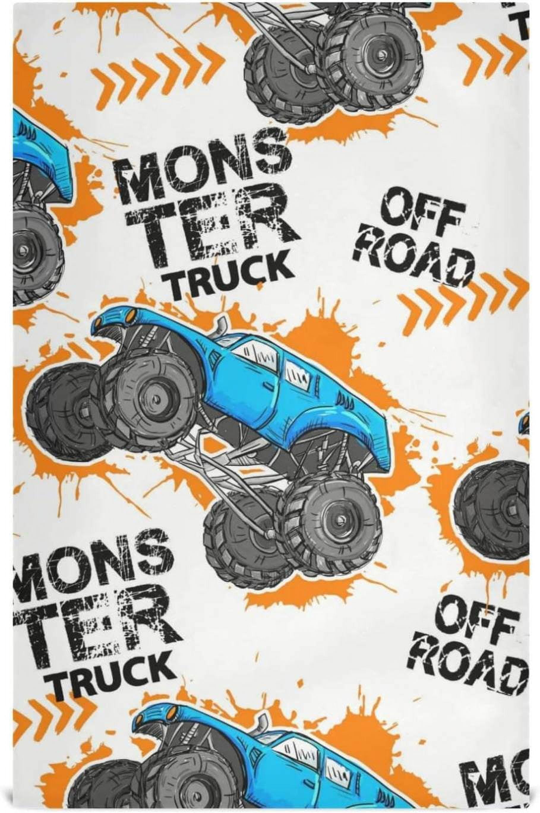 Urban Style Modern Cars Dish Towels Set of 6, Cartoon Monster Trucks ...