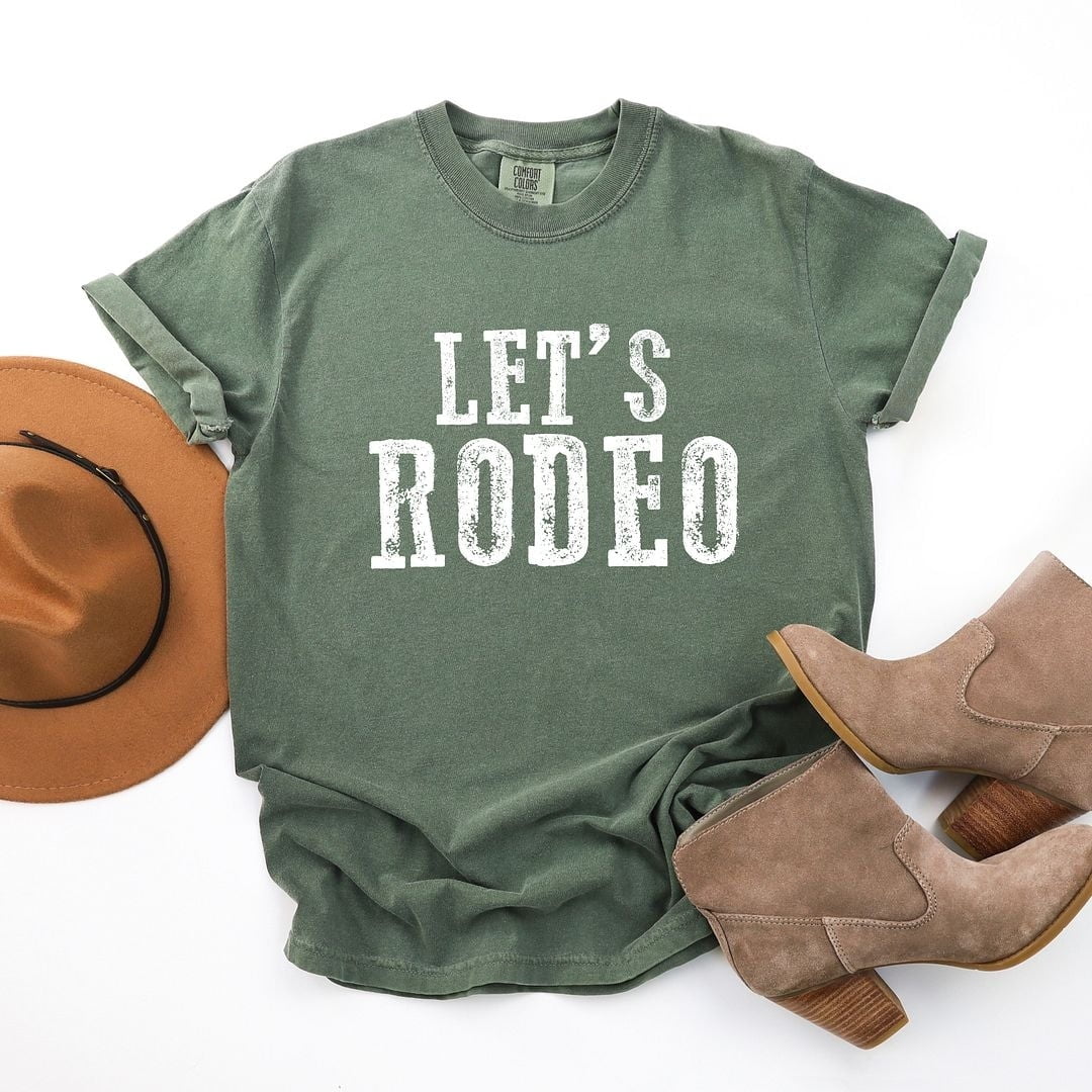 Urban Threads Co. Let's Rodeo Garment Dyed Tee Moss - S - Walmart.com