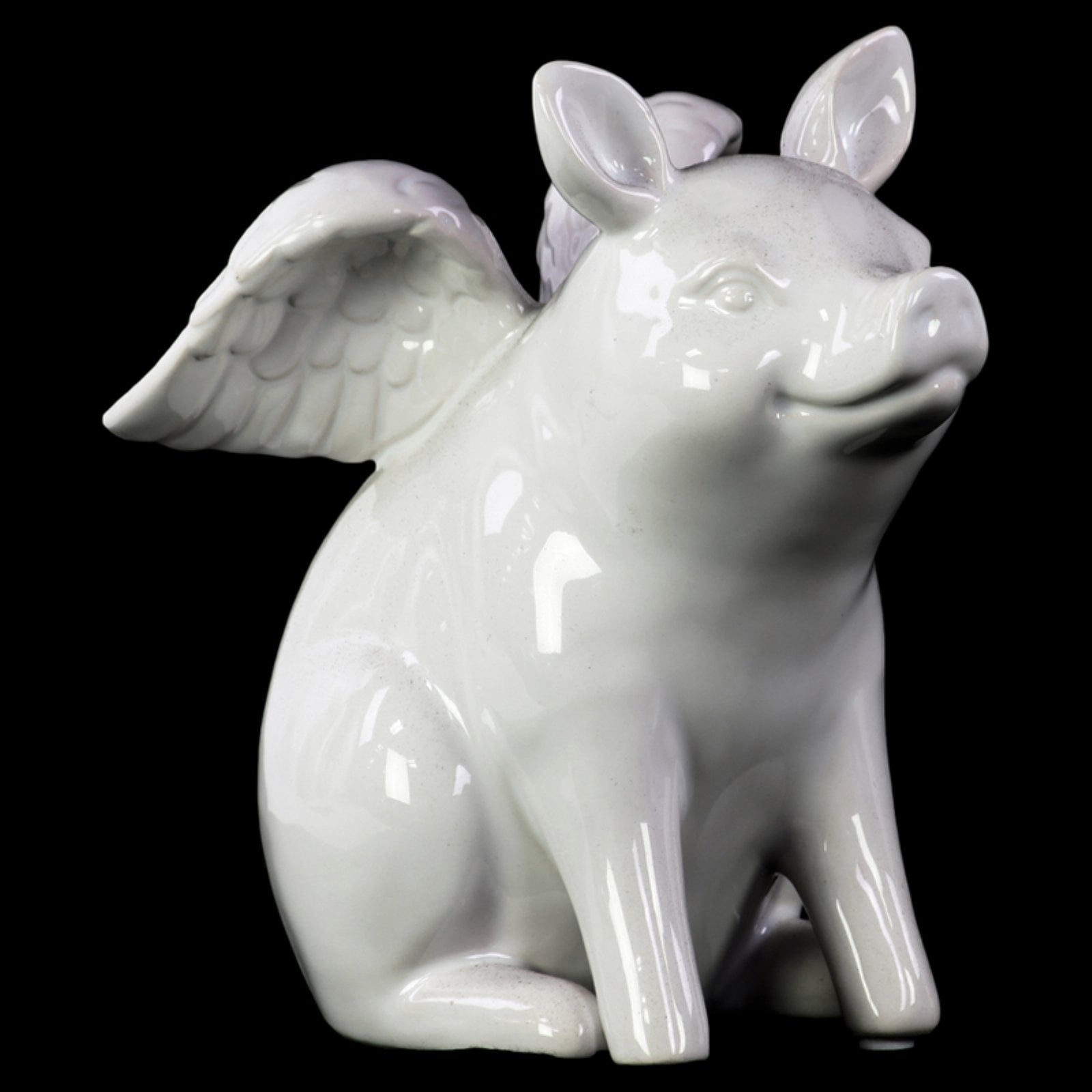 Urban Trends 6 in. Ceramic Sitting Winged Pig Figurine - Walmart.com