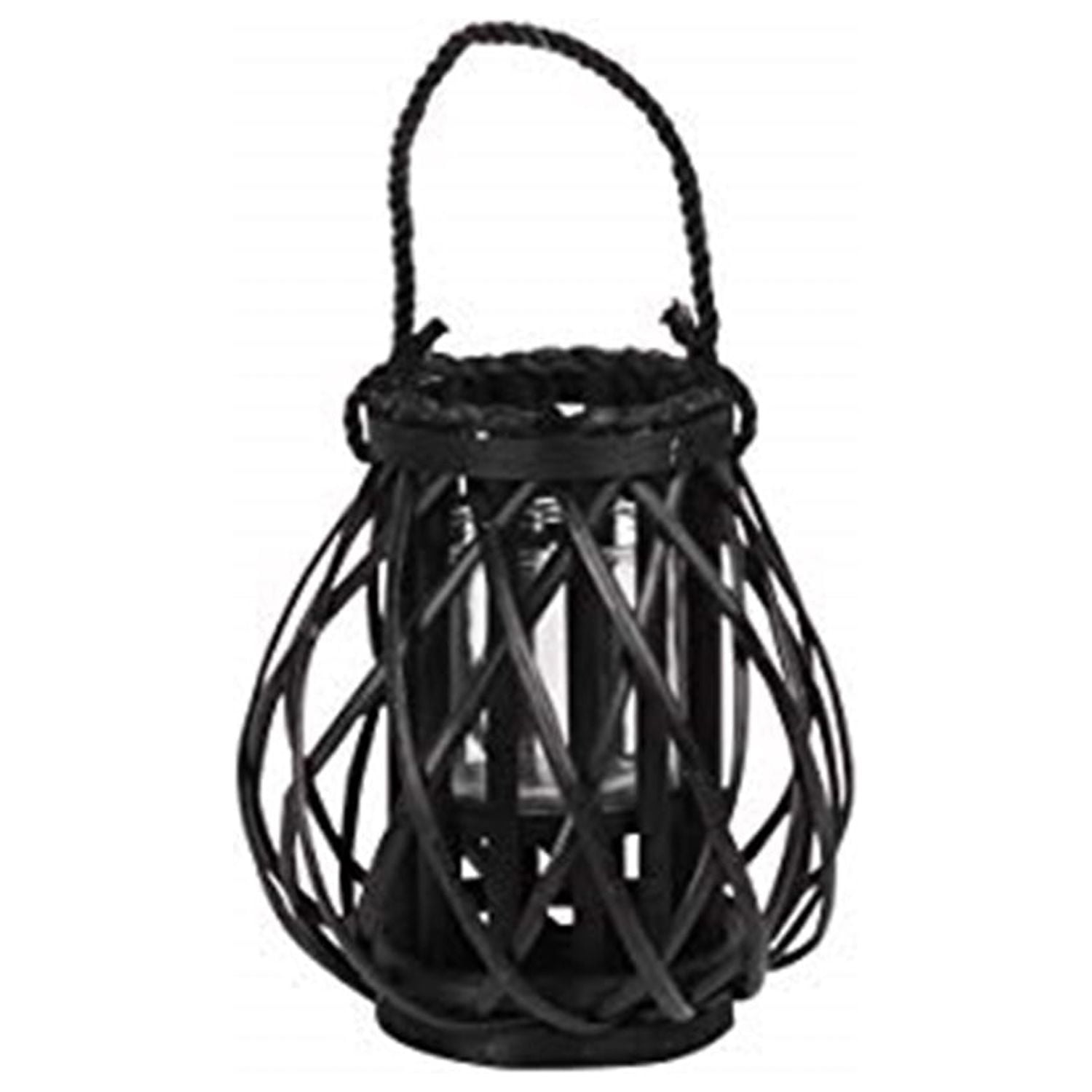 Urban Trends Bamboo Tall Round Bellied Lantern With Black Finish 57620 ...