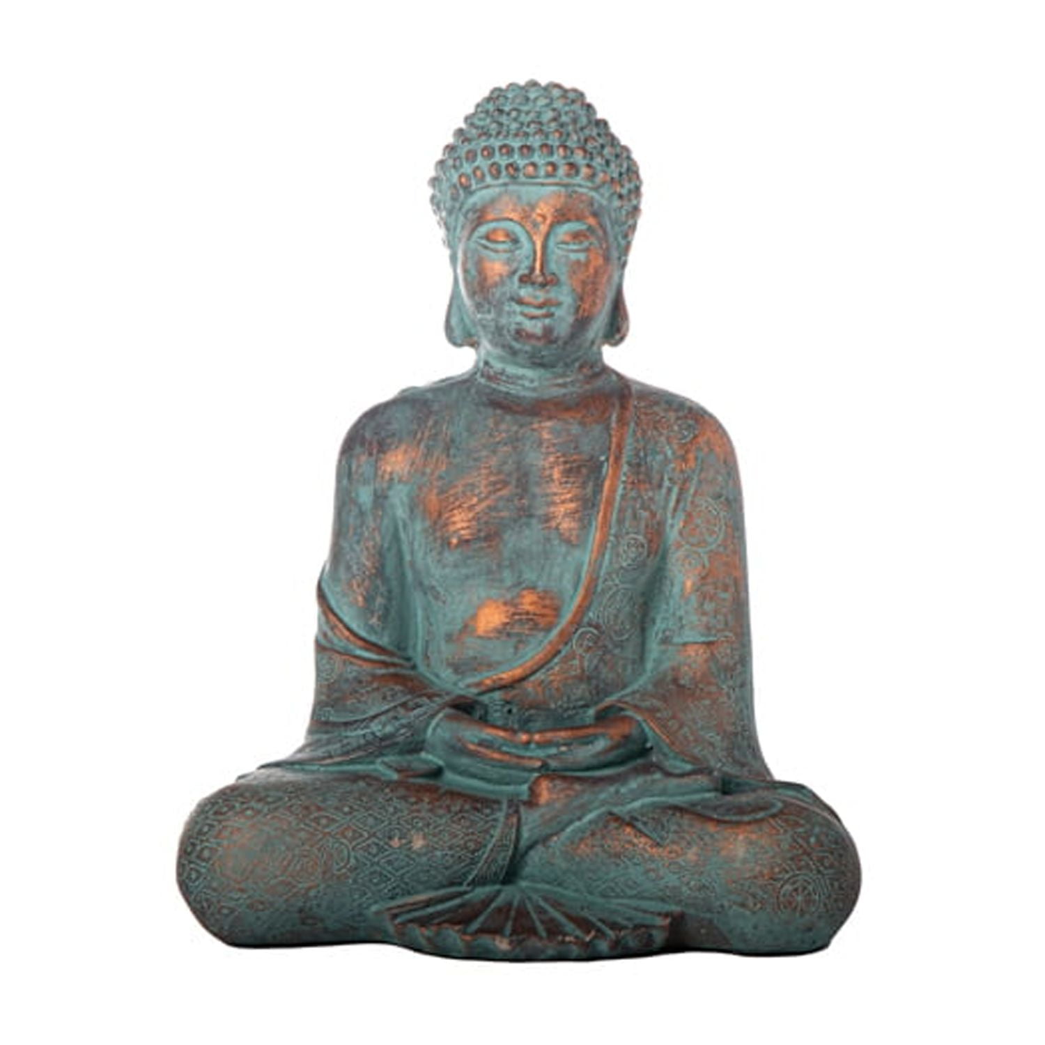 Cement Meditating Buddha Figurine Washed Concrete Finish-11.50"H ...