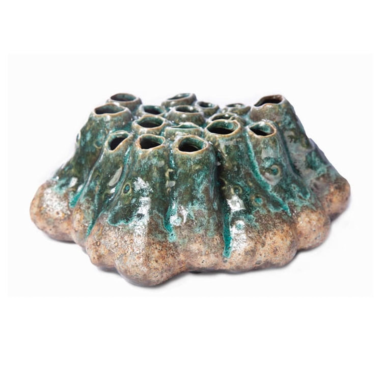 Ceramic Cluster Organic Vases Distressed Finish Moss-4.25"H - Walmart.com