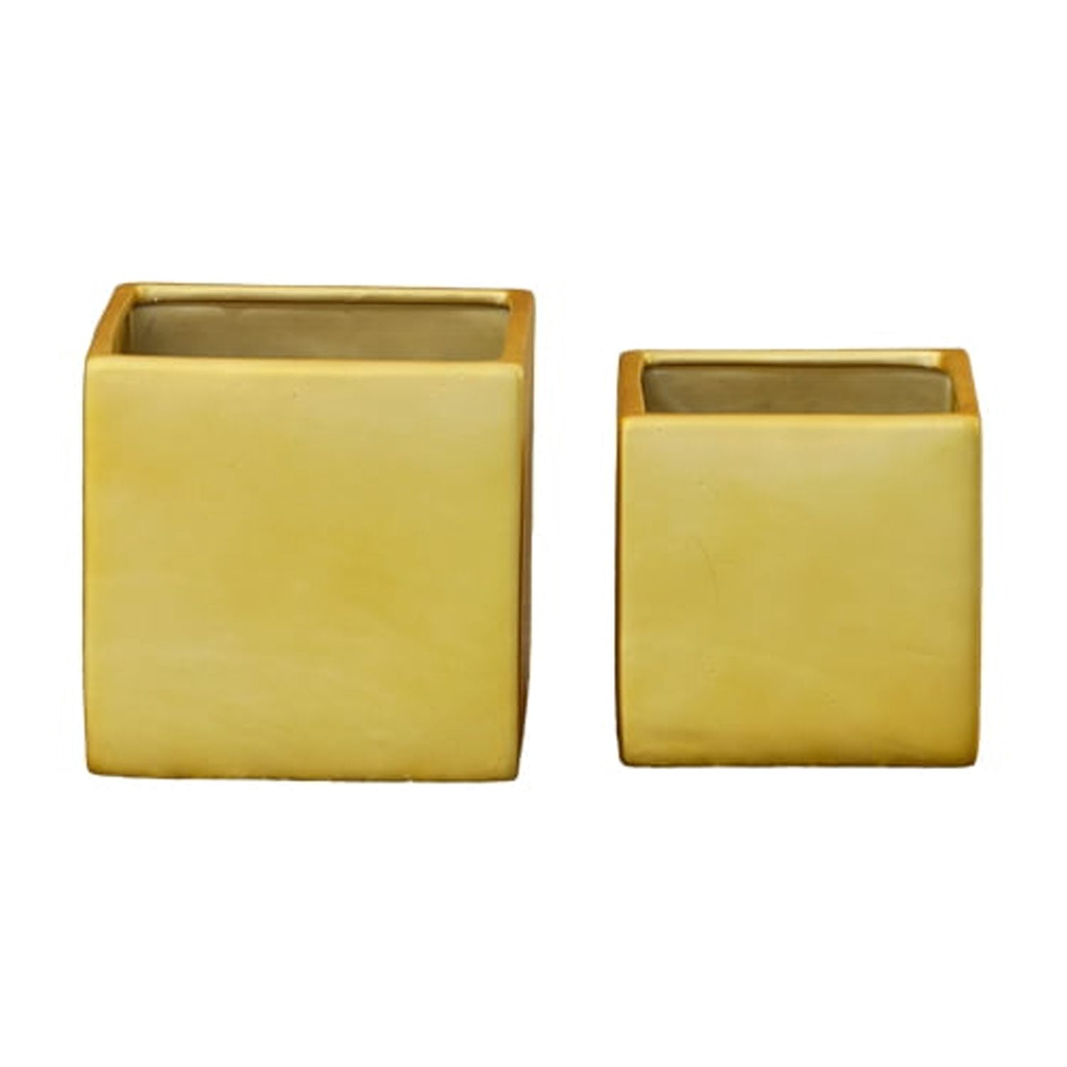 Ceramic Plain Square Pot Matte Finish-6.00"H - Walmart.com