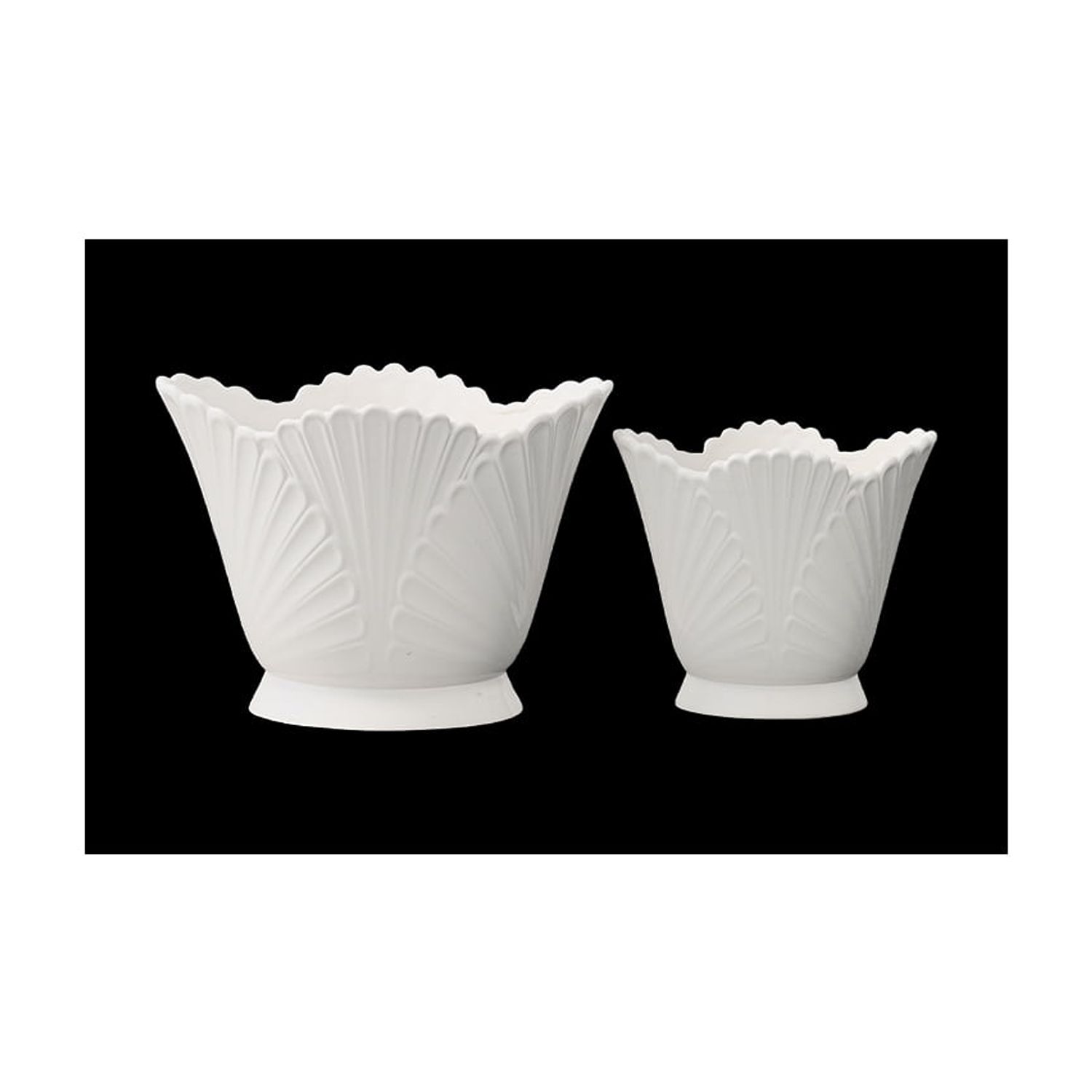 Ceramic Pot Set of Two Gloss White-11.75"H - Walmart.com