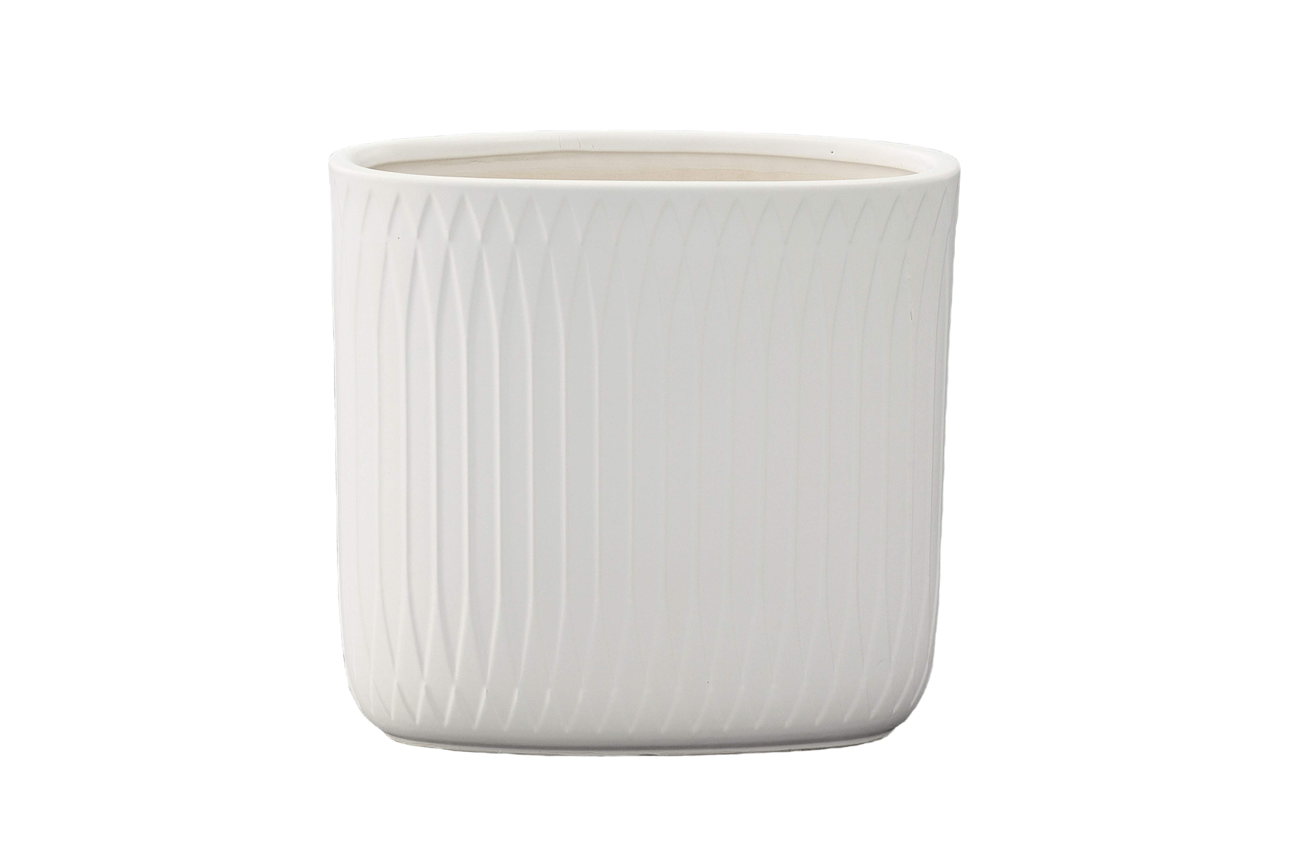 Quade Oval Ceramic Pot with Symmetric Spike Pattern- Modern Decorative ...