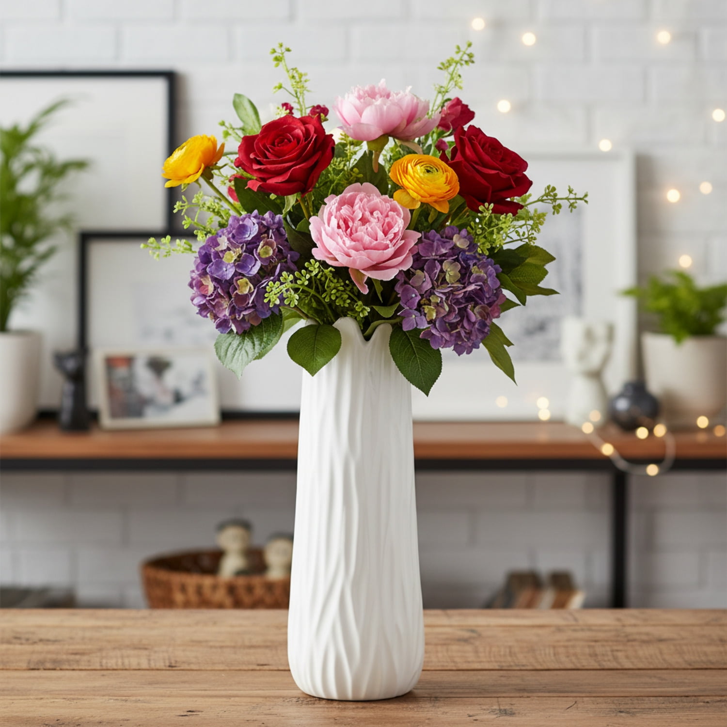 Mia Ceramic Tall Round Vase - Walmart.com