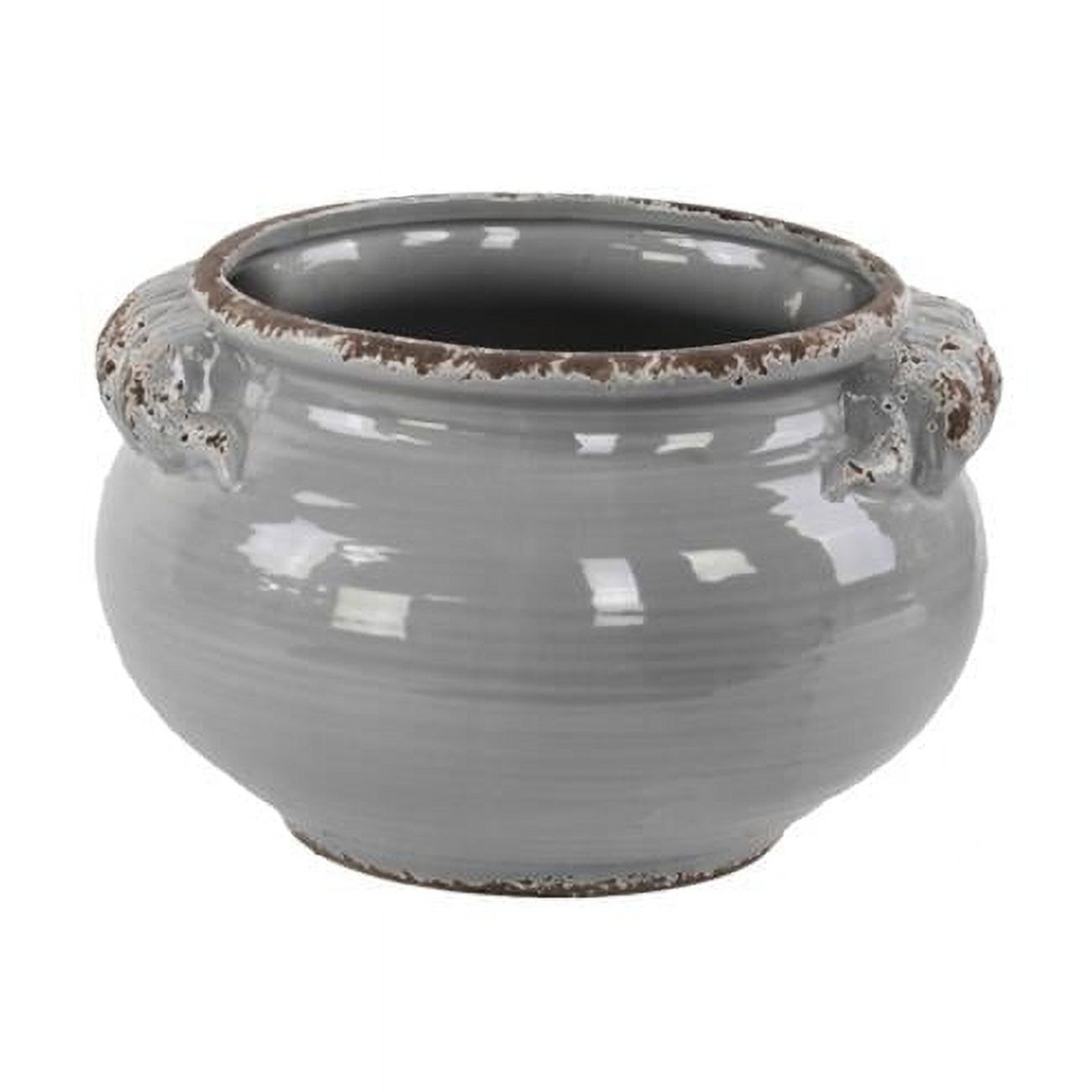 Urban Trends Ceramic Wide Round Bellied Tuscan Pot with Handle, Small ...